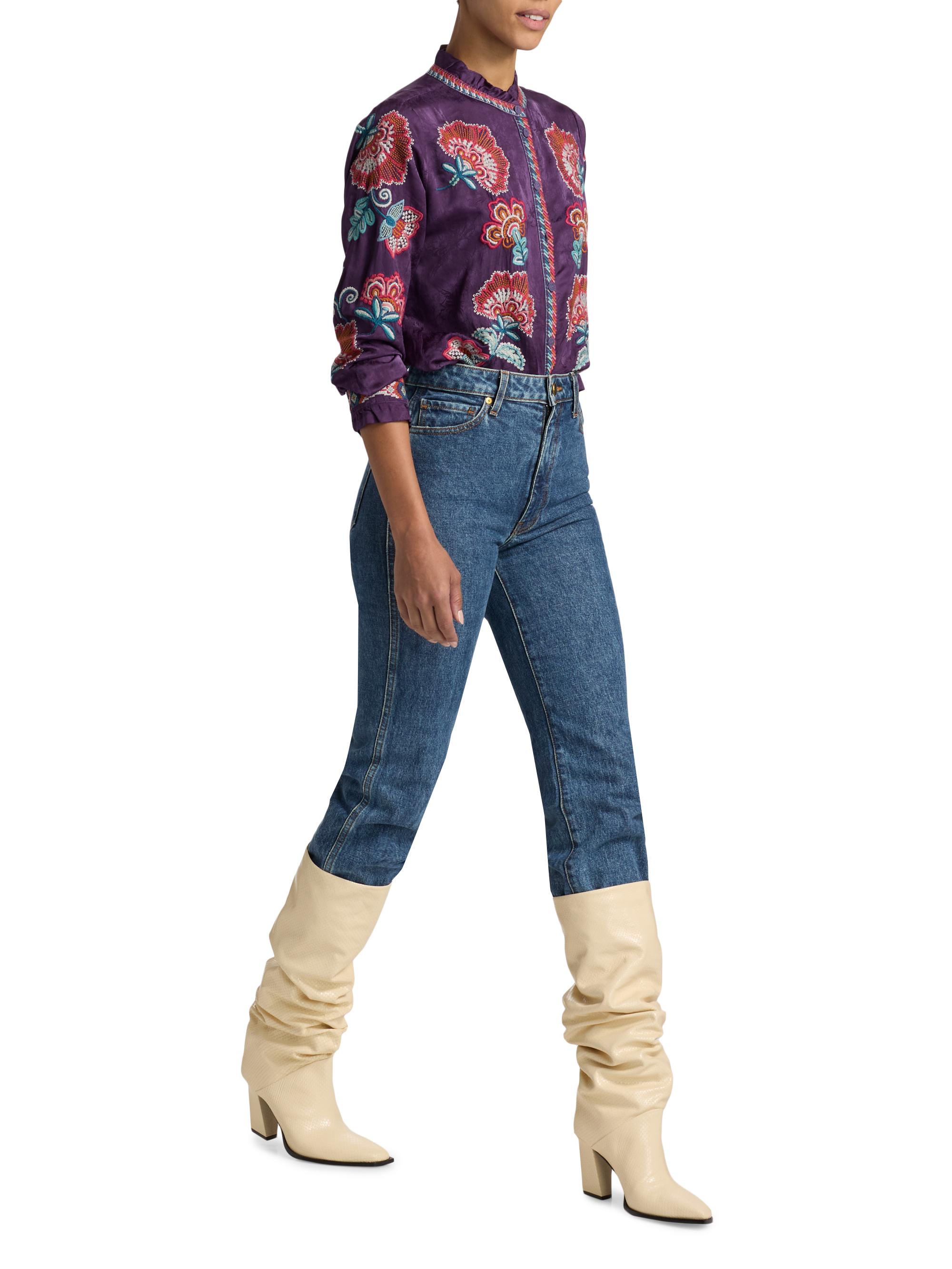 Johnny Was Simone Floral-Embroidered Blouse | Saks Fifth Avenue