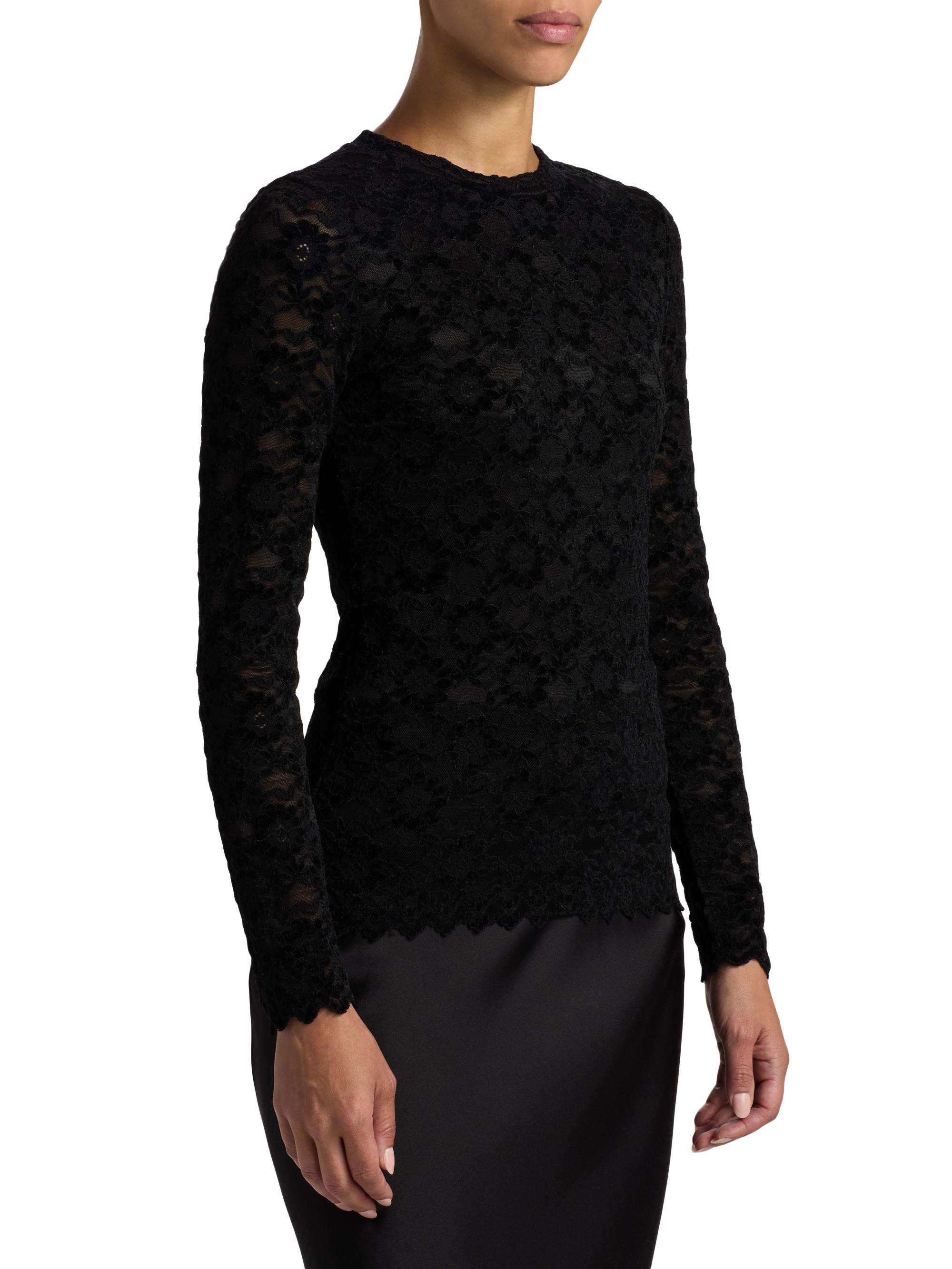 Johnny Was Natalie Stretch Lace Long-Sleeve T-Shirt | Saks Fifth Avenue