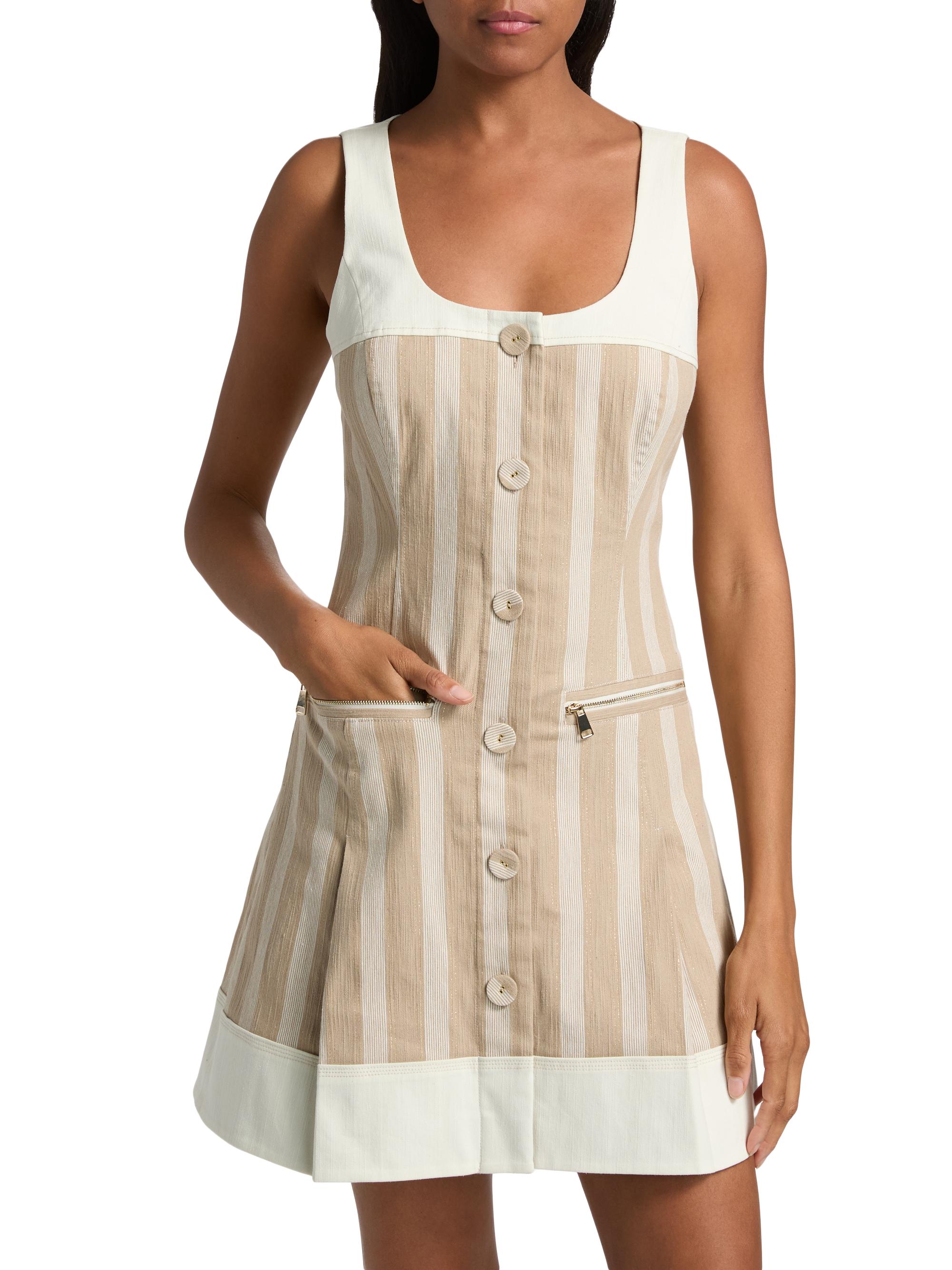 Ramy Brook Francesca Striped Button-Front Minidress | Saks Fifth Avenue
