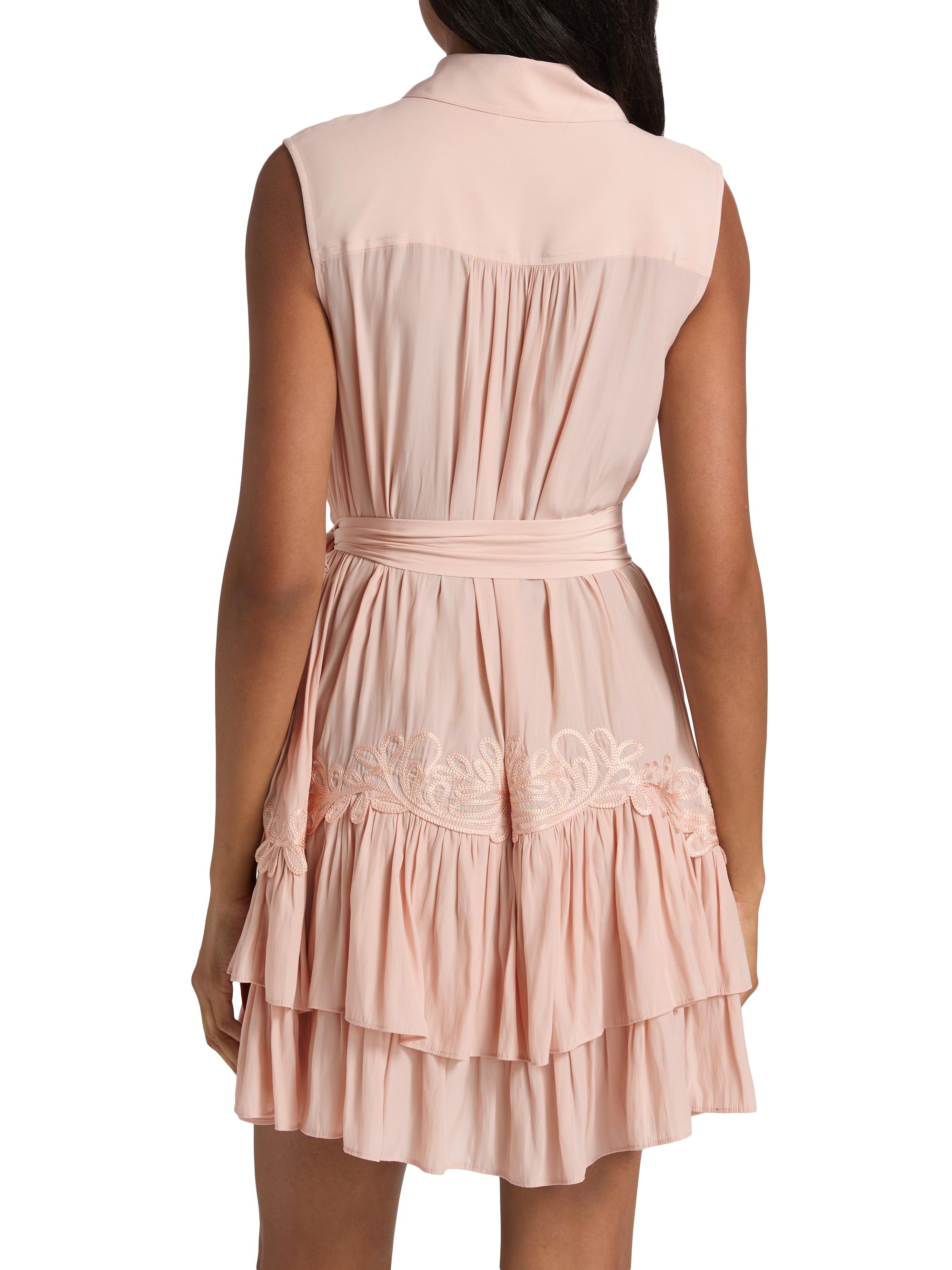 Ramy Brook Edelina Ruffled Tie-Waist Mini-Shirtdress | Saks Fifth Avenue