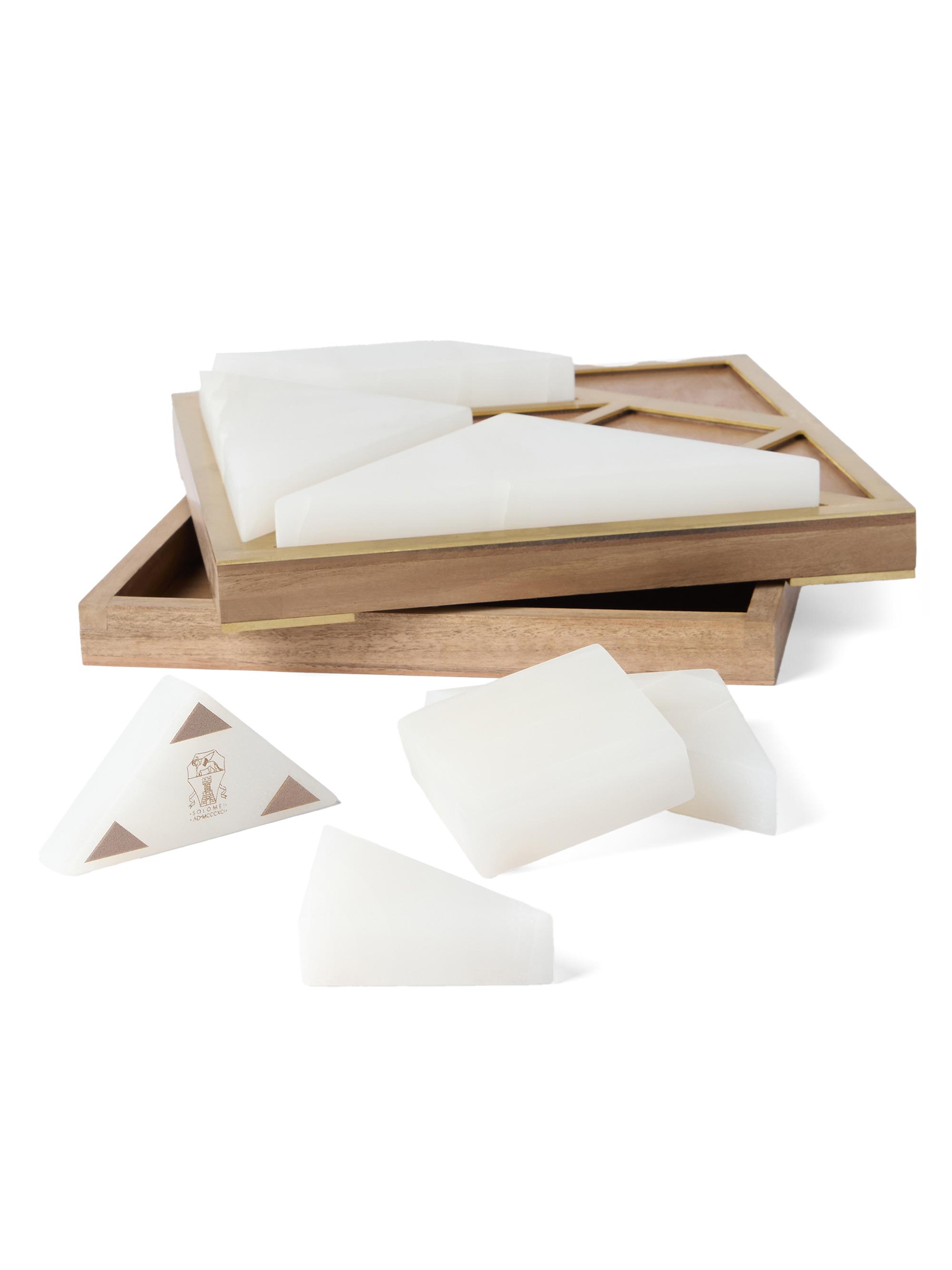 Brunello Cucinelli Onyx, Walnut Wood and Brass Tangram Set | Saks Fifth ...