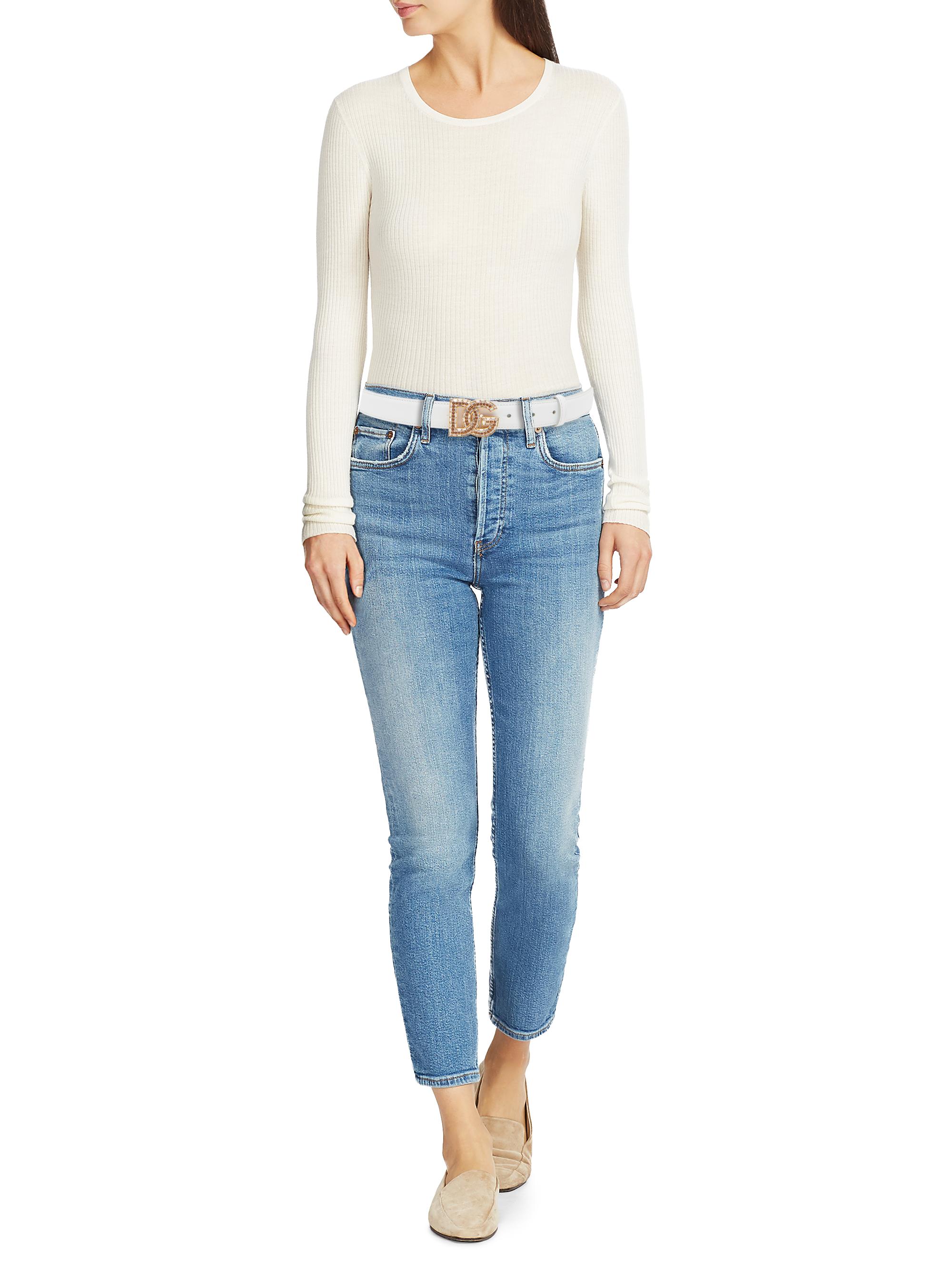 Dolce&Gabbana DG Logo Embellished Leather Belt | Saks Fifth Avenue
