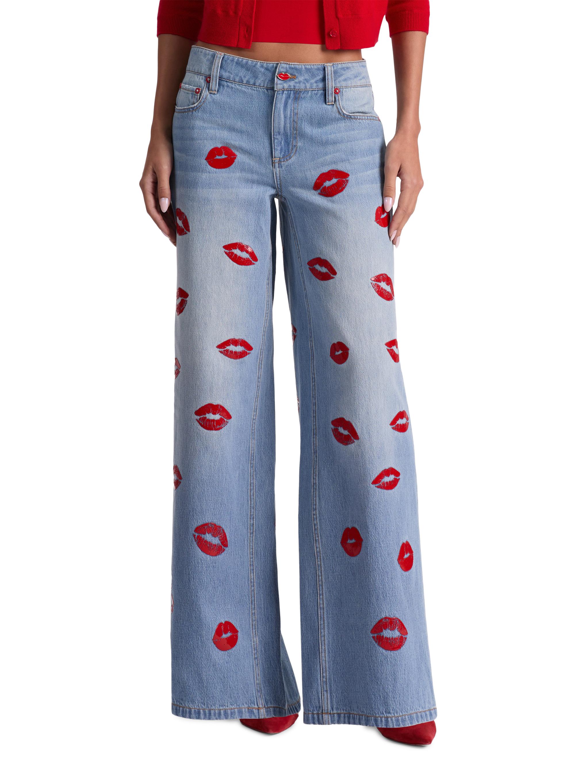 Alice + Olivia Amazing Lipstick Baggy Jeans | Saks Fifth Avenue