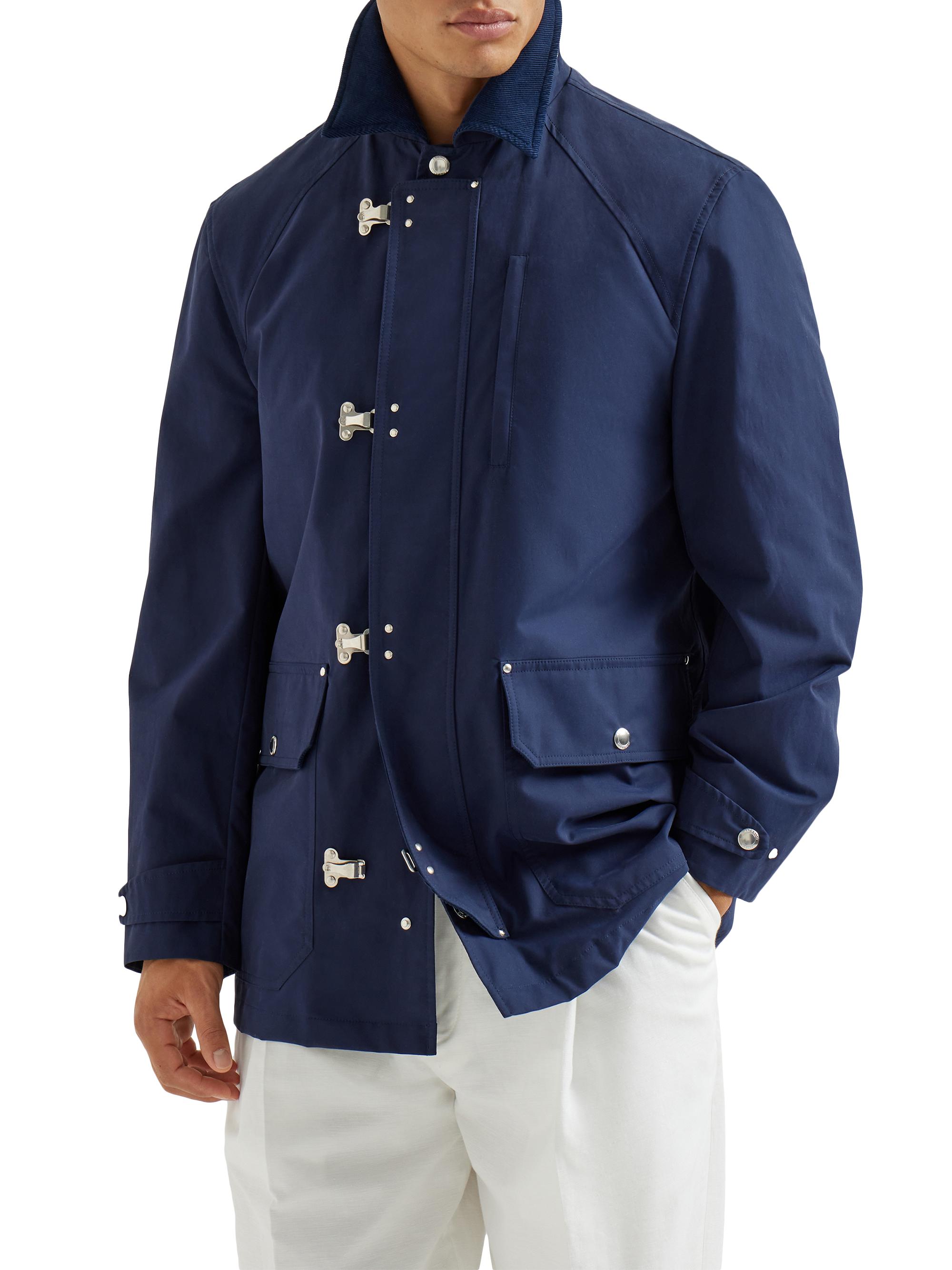 Brunello Cucinelli Water Resistant Techno Cotton Gabardine Outerwear Jacket with Hook Fastening ...