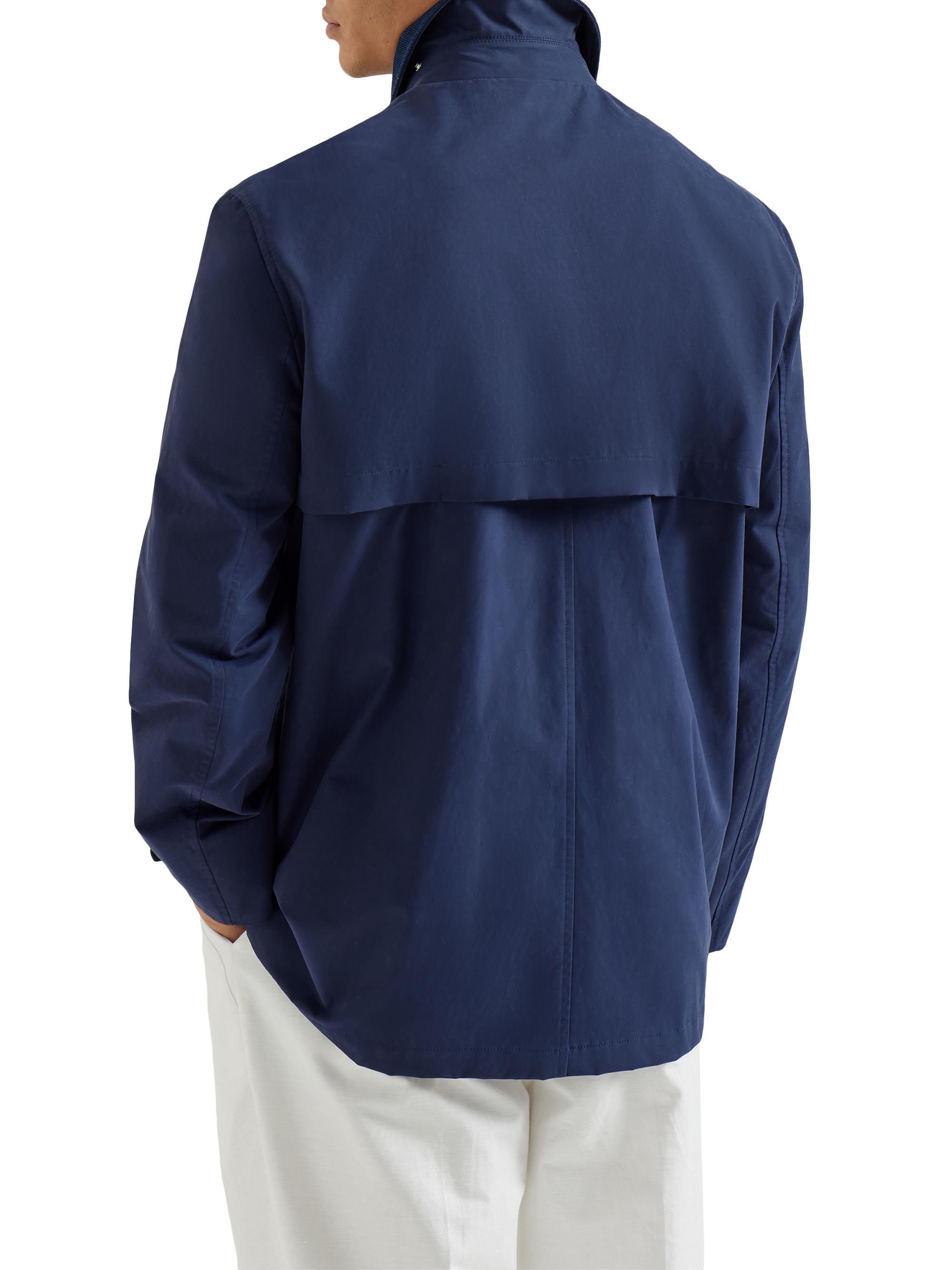 Brunello Cucinelli Water Resistant Techno Cotton Gabardine Outerwear Jacket with Hook Fastening ...