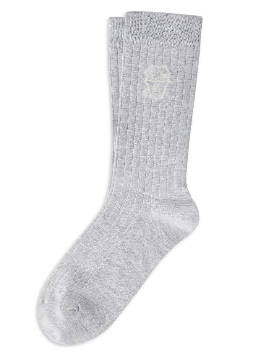 Brunello Cucinelli Cotton Chalk Stripe Effect Socks with Logo | Saks ...