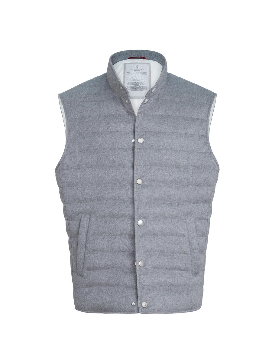 Brunello Cucinelli Lightweight Cashmere Flannel Down Vest | Saks Fifth ...