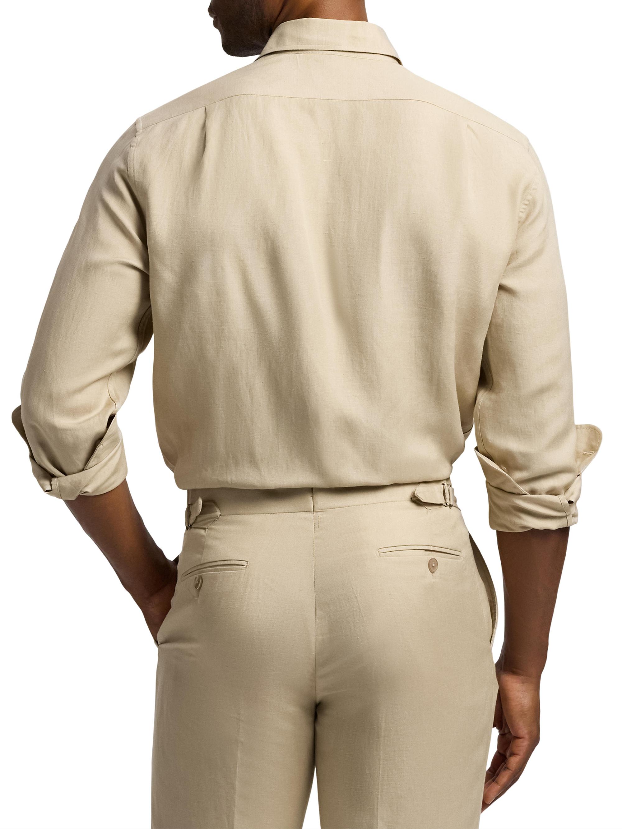 Ralph Lauren Purple Label Silk-Linen Long-Sleeve Sport Shirt | Saks ...