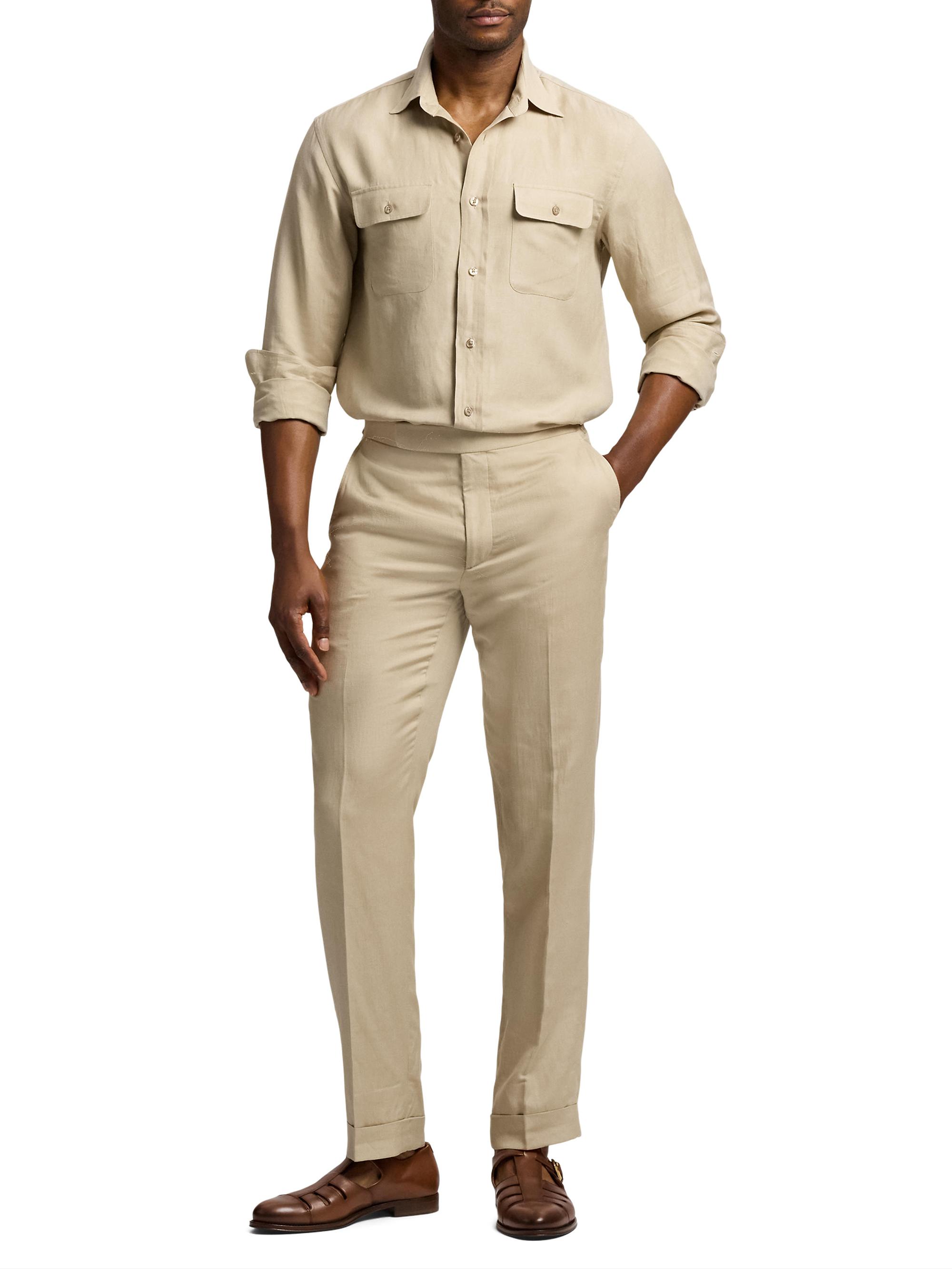 Ralph Lauren Purple Label Silk-Linen Long-Sleeve Sport Shirt | Saks ...