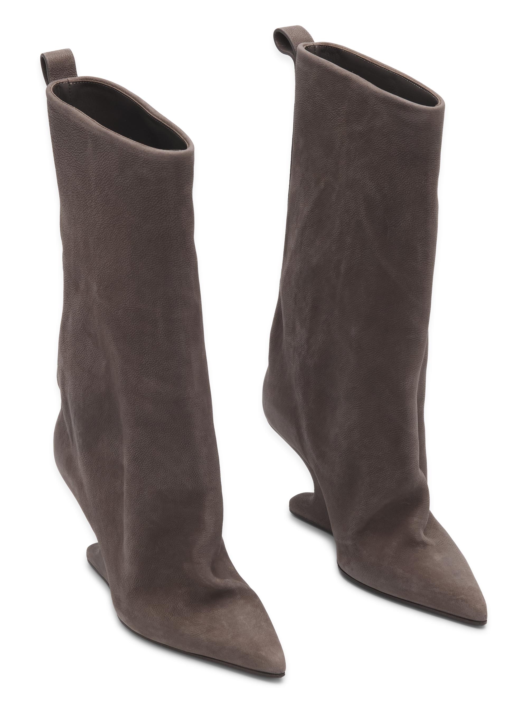 Rick Owens Cantilever 8 Suede Sharp Flared Boots | Saks Fifth Avenue