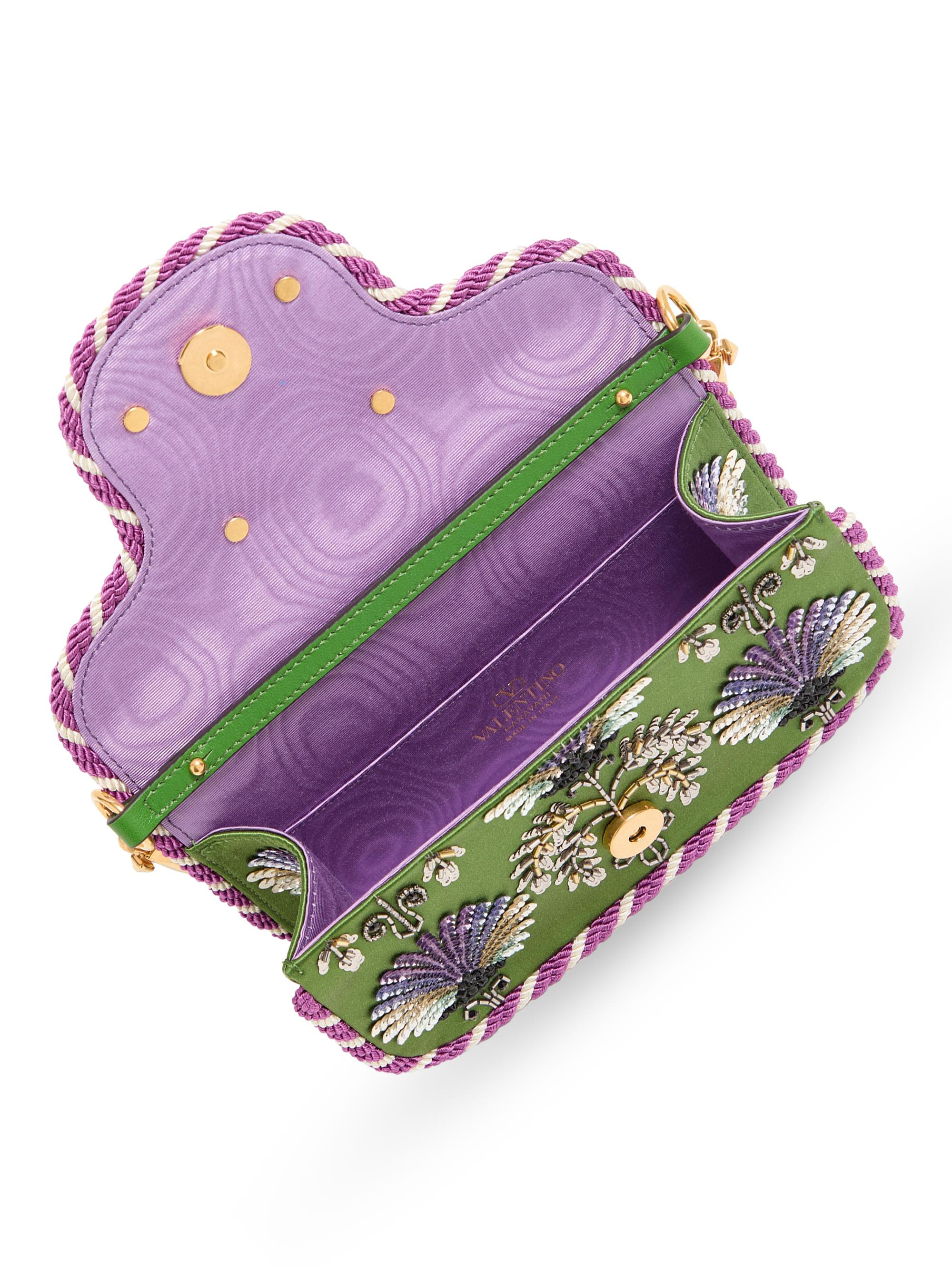 Valentino Garavani Locò Small Embroidered Shoulder Bag with Jewel Logo ...