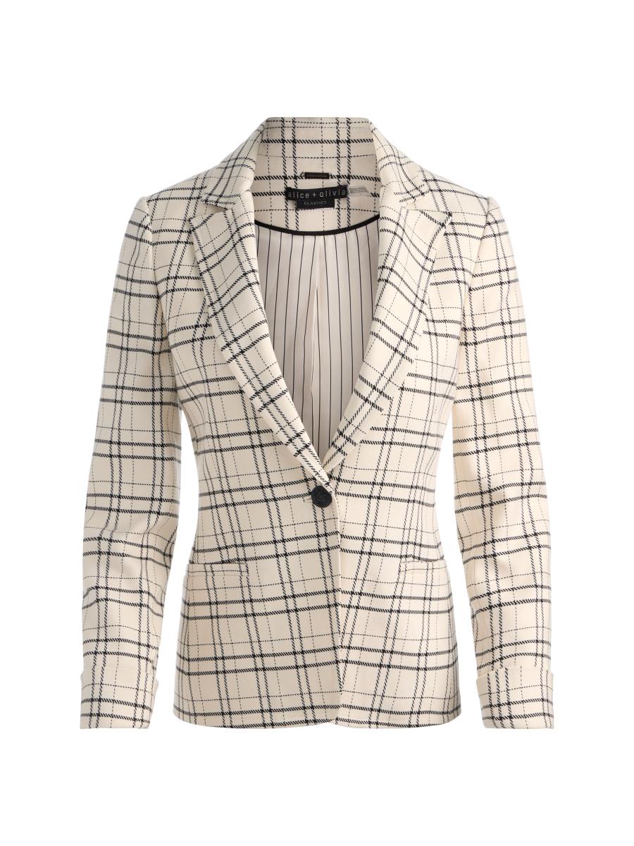 Alice + Olivia Ryder Checked Notch Lapel Blazer | Saks Fifth Avenue