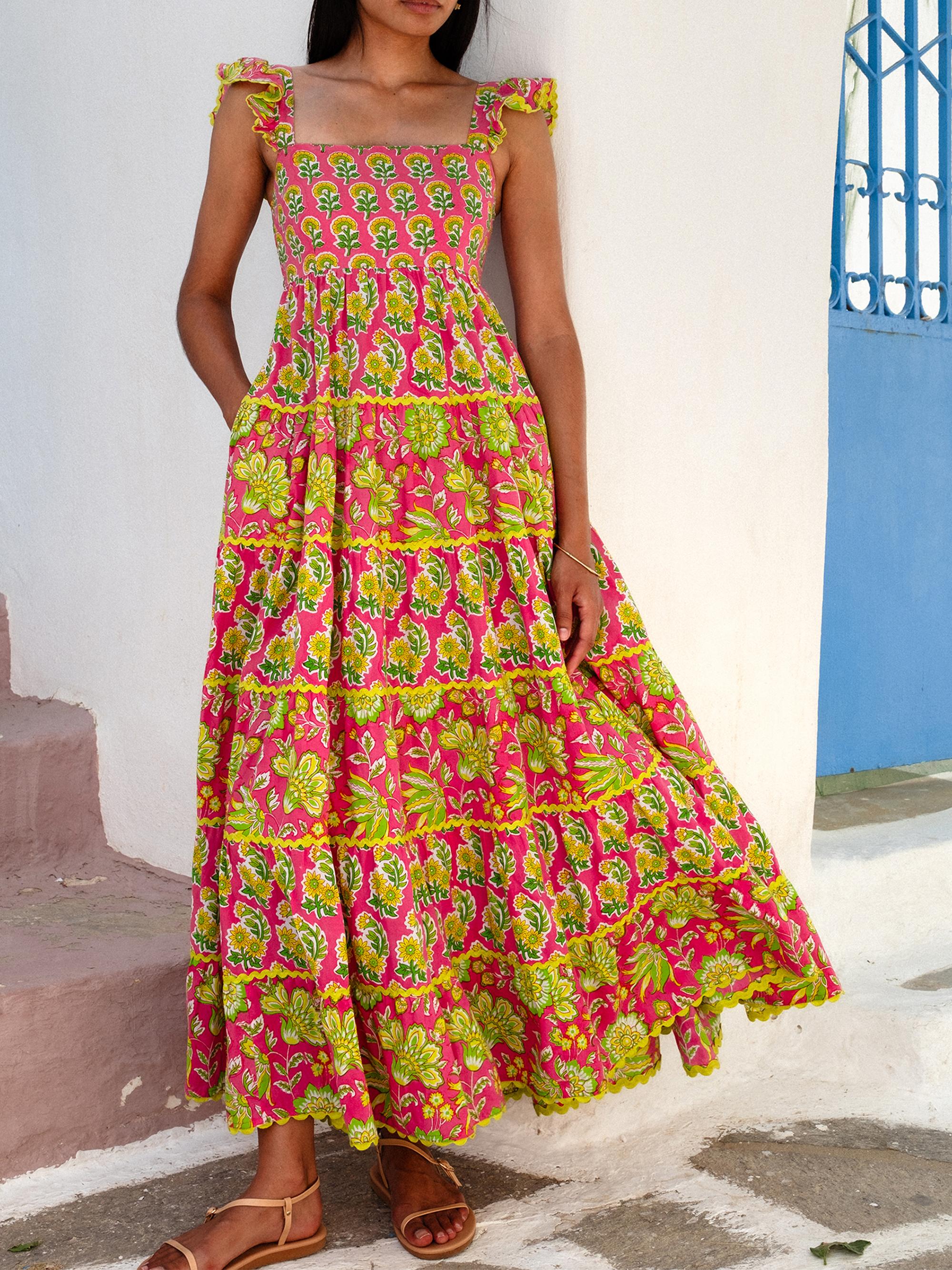 Pink City Prints Electric Rose Xanthe Dress | Saks Fifth Avenue