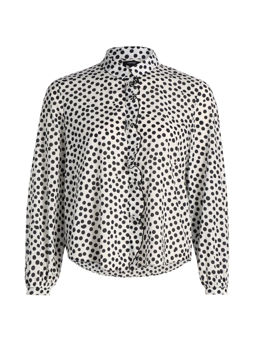 R13 Ruffled Polka Dot Cotton Blouse | Saks Fifth Avenue