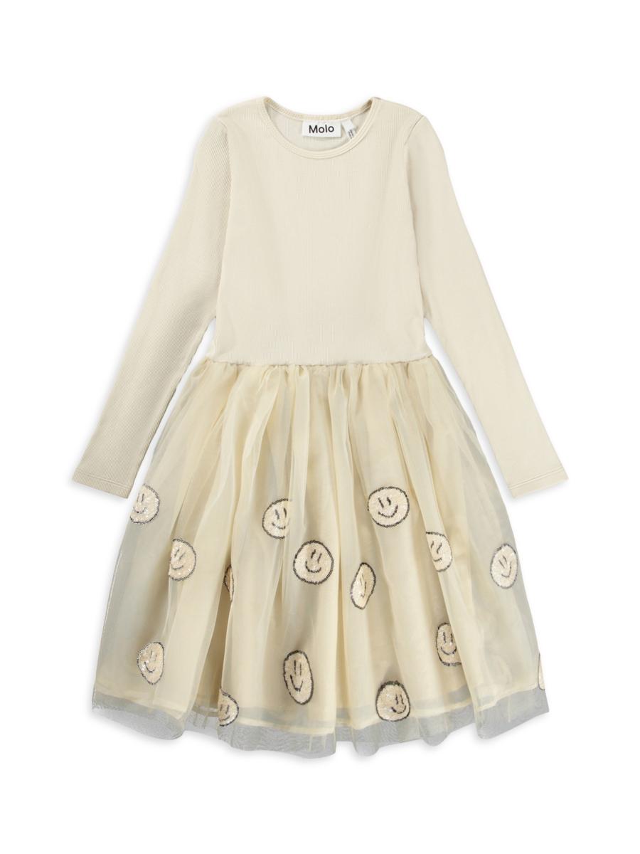 Molo Little Girl's & Girl's Sequined Smiley Dress | Saks Fifth Avenue