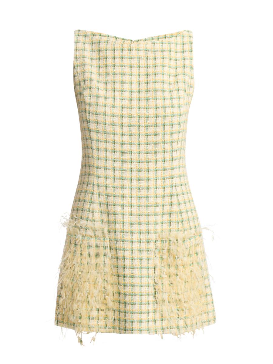 Oscar de la Renta Checkered Tweed Minidress | Saks Fifth Avenue