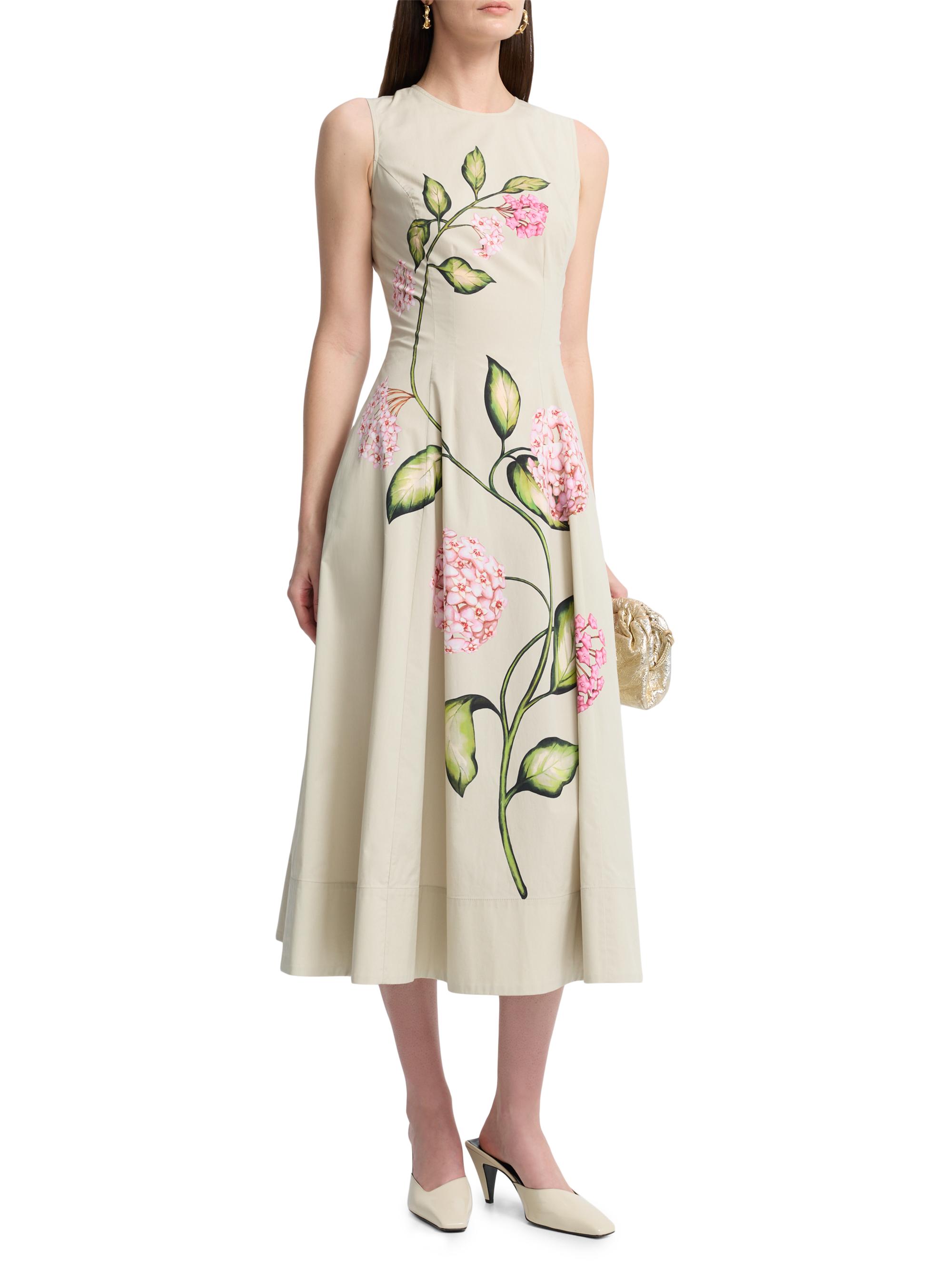 Oscar de la Renta Porcelain Flowers Poplin Cocktail Dress | Saks Fifth ...