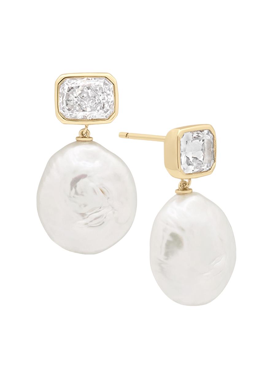 Shashi Cleo 14K Gold Vermeil, Cultured Freshwater Pearl & Cubic ...