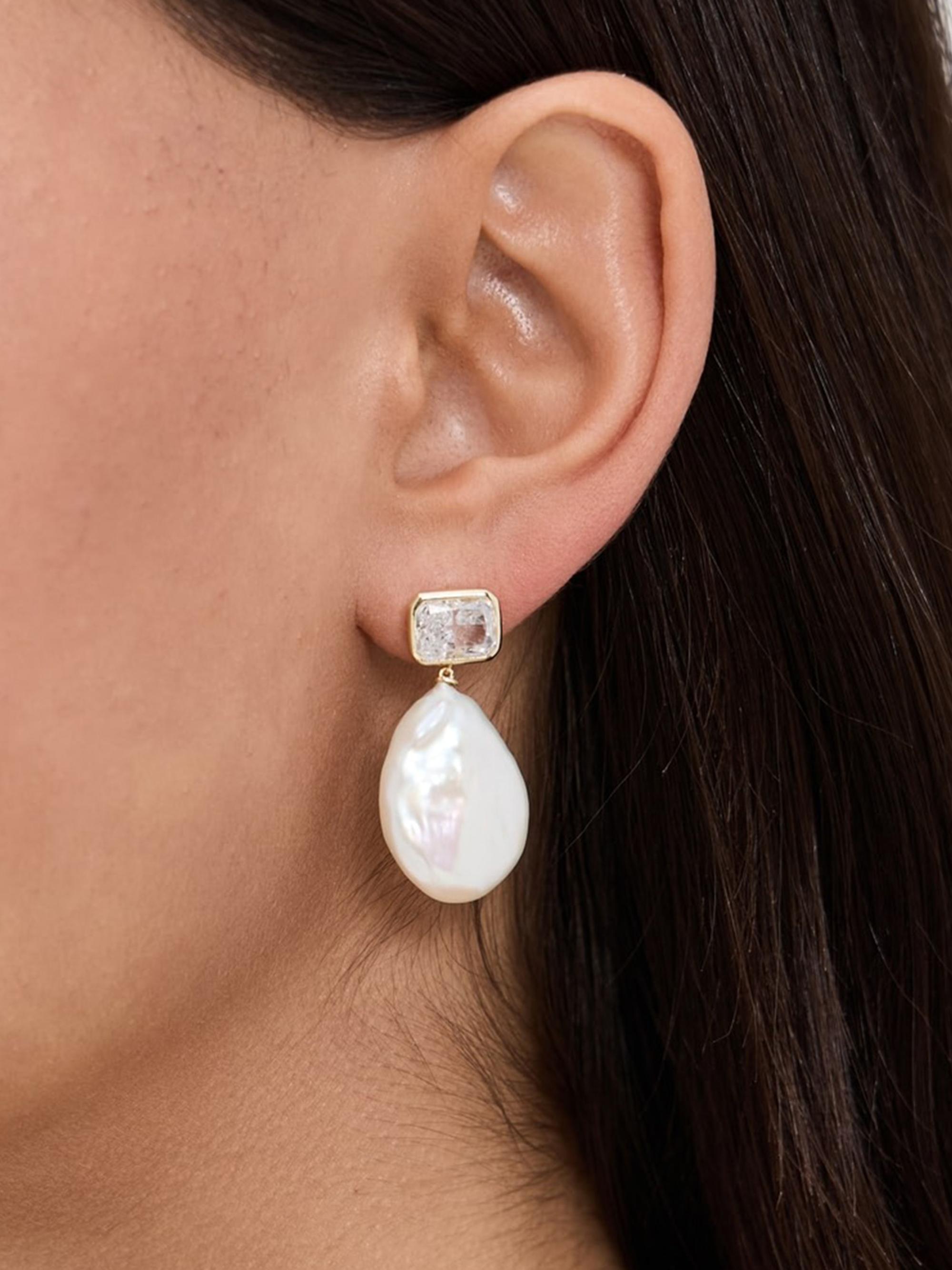 Shashi Cleo 14K Gold Vermeil, Cultured Freshwater Pearl & Cubic ...