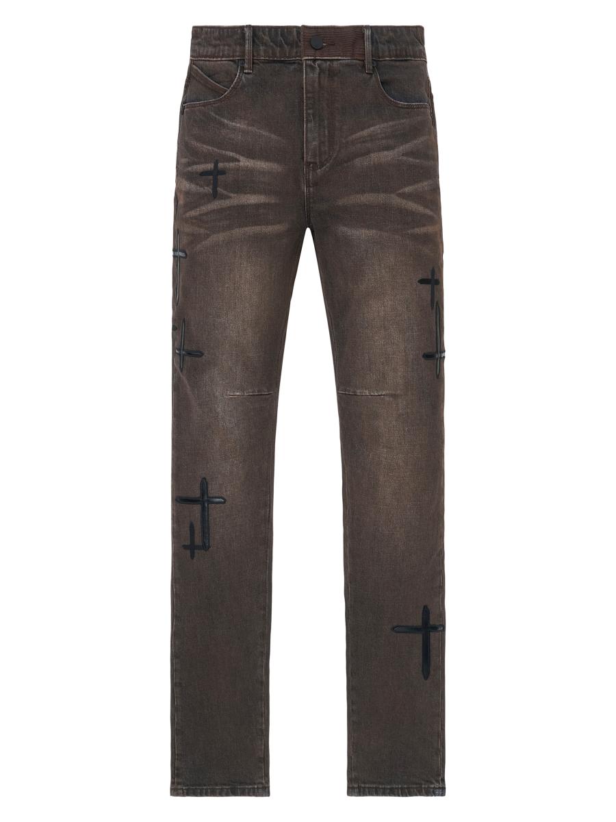 RTA Exodus Bryant Cross Patch Skinny Jeans | Saks Fifth Avenue