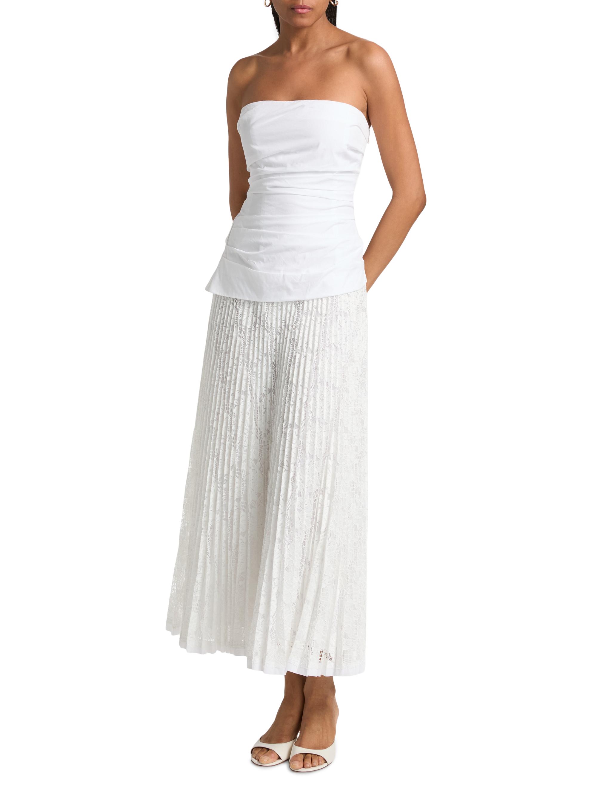 SIMKHAI Annalise Lace Strapless Midi-Dress | Saks Fifth Avenue