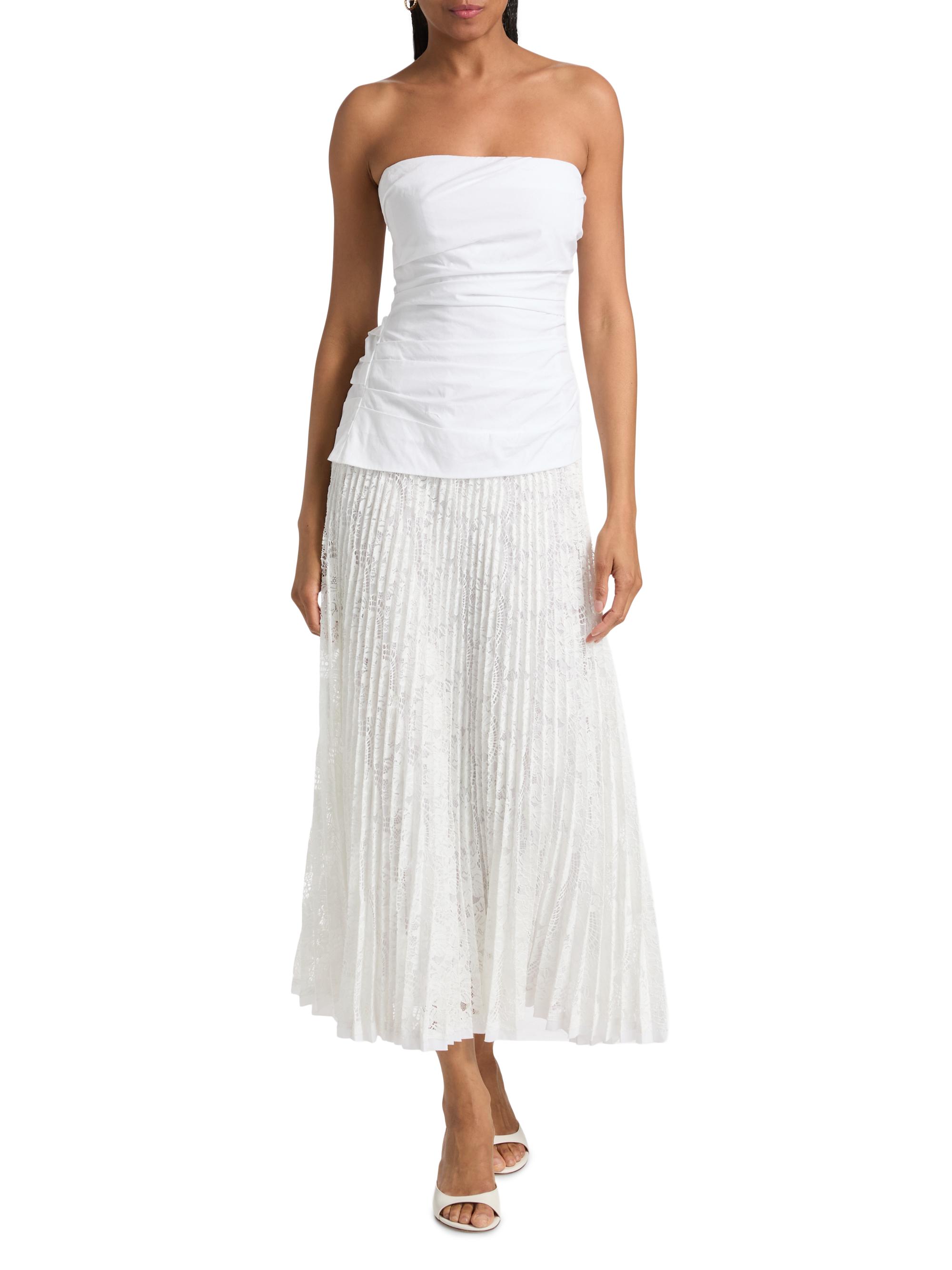 SIMKHAI Annalise Lace Strapless Midi-Dress | Saks Fifth Avenue