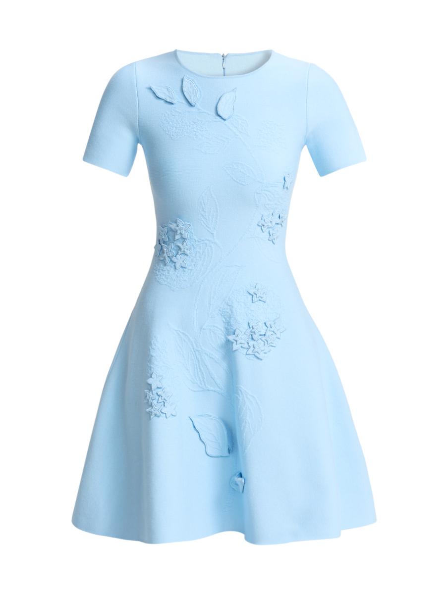 Oscar de la Renta Porcelain Flowers Embroidered Minidress | Saks Fifth ...