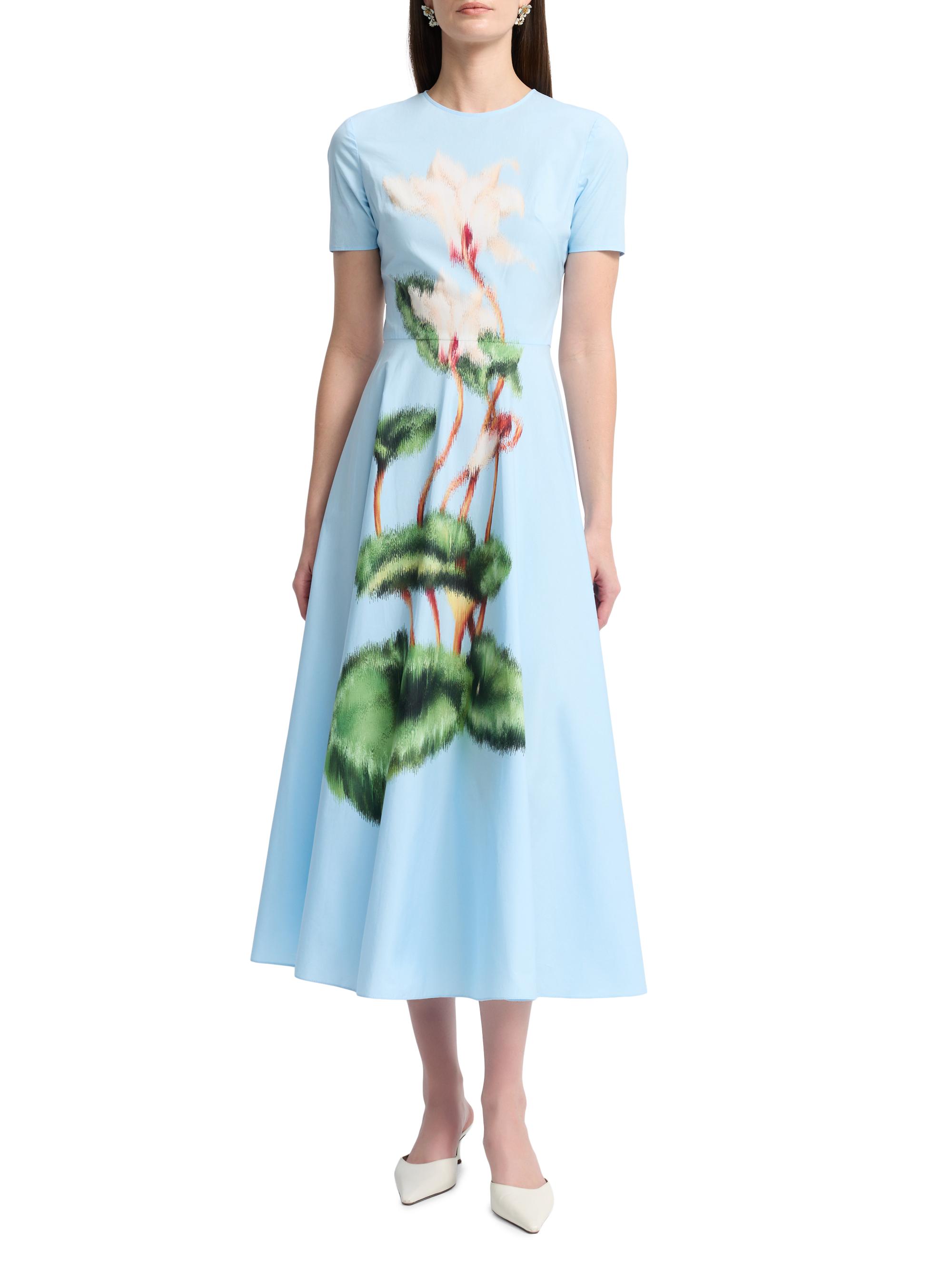 Oscar de la Renta Cycalmen Poplin Short-Sleeve Midi-Dress | Saks Fifth ...