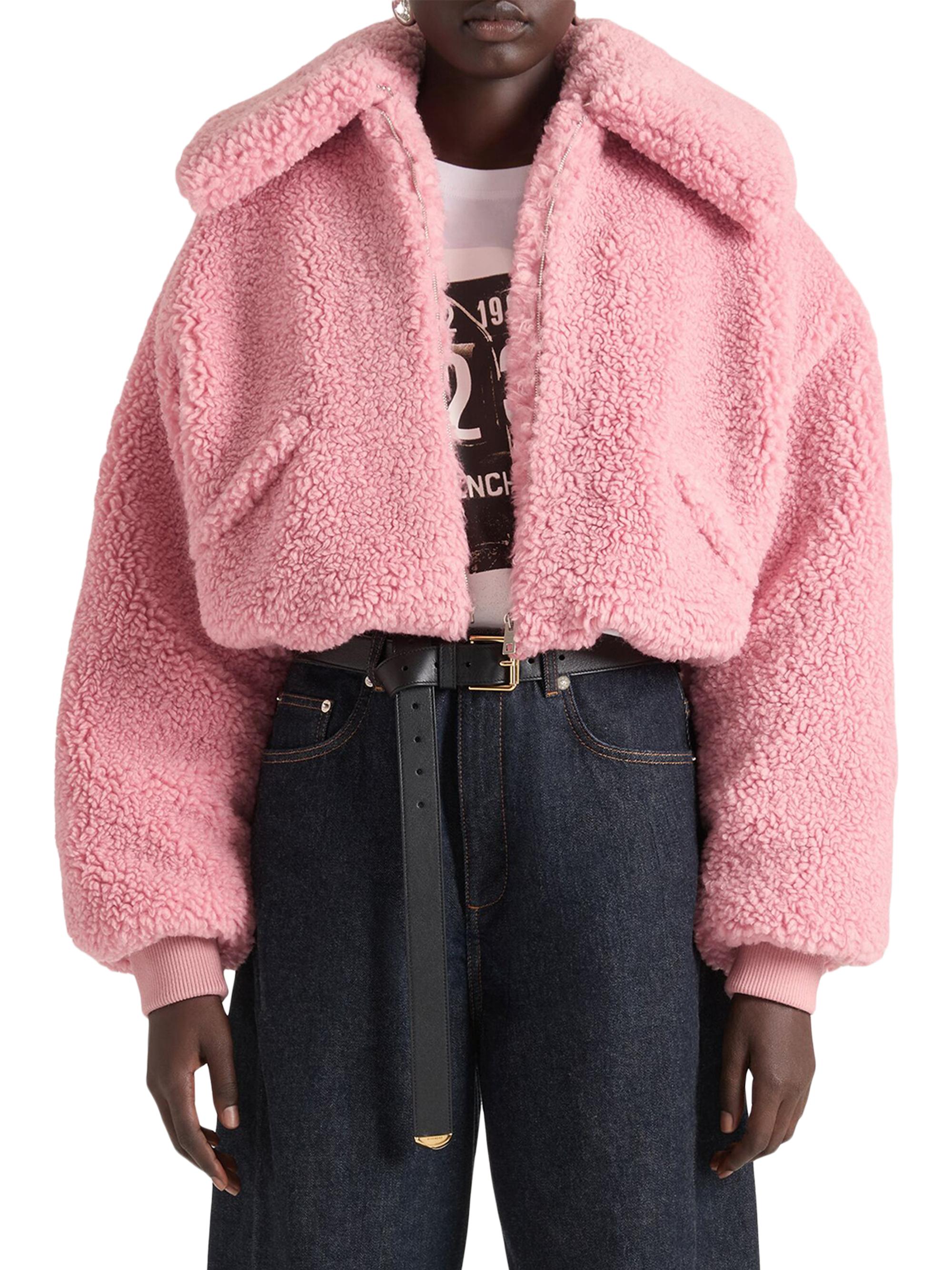 Givenchy Cropped Blouson in Shearling Effect | Saks Fifth Avenue
