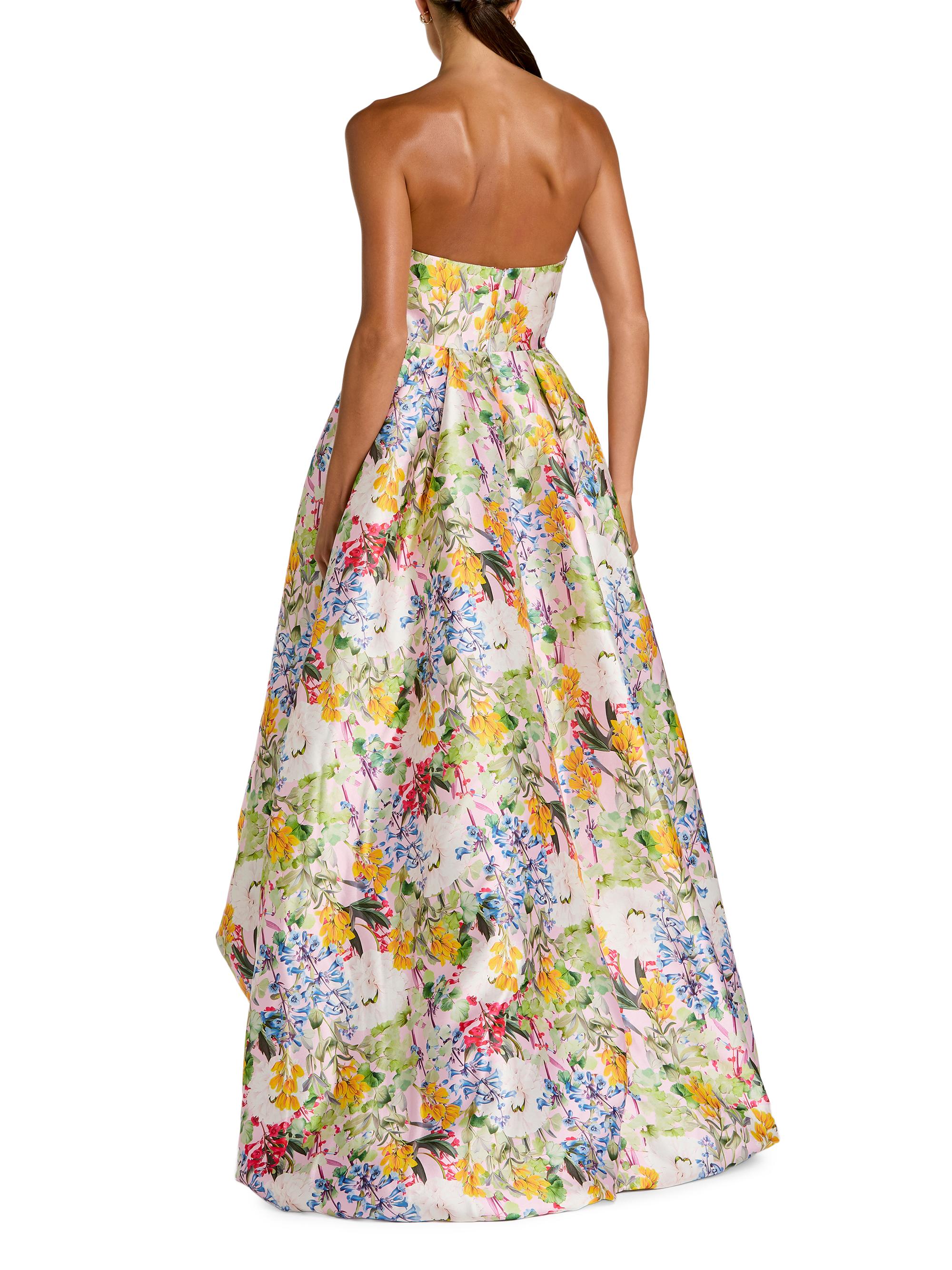 Mac Duggal Floral Mikado Strapless High-Low Bubble Hem Gown | Saks ...
