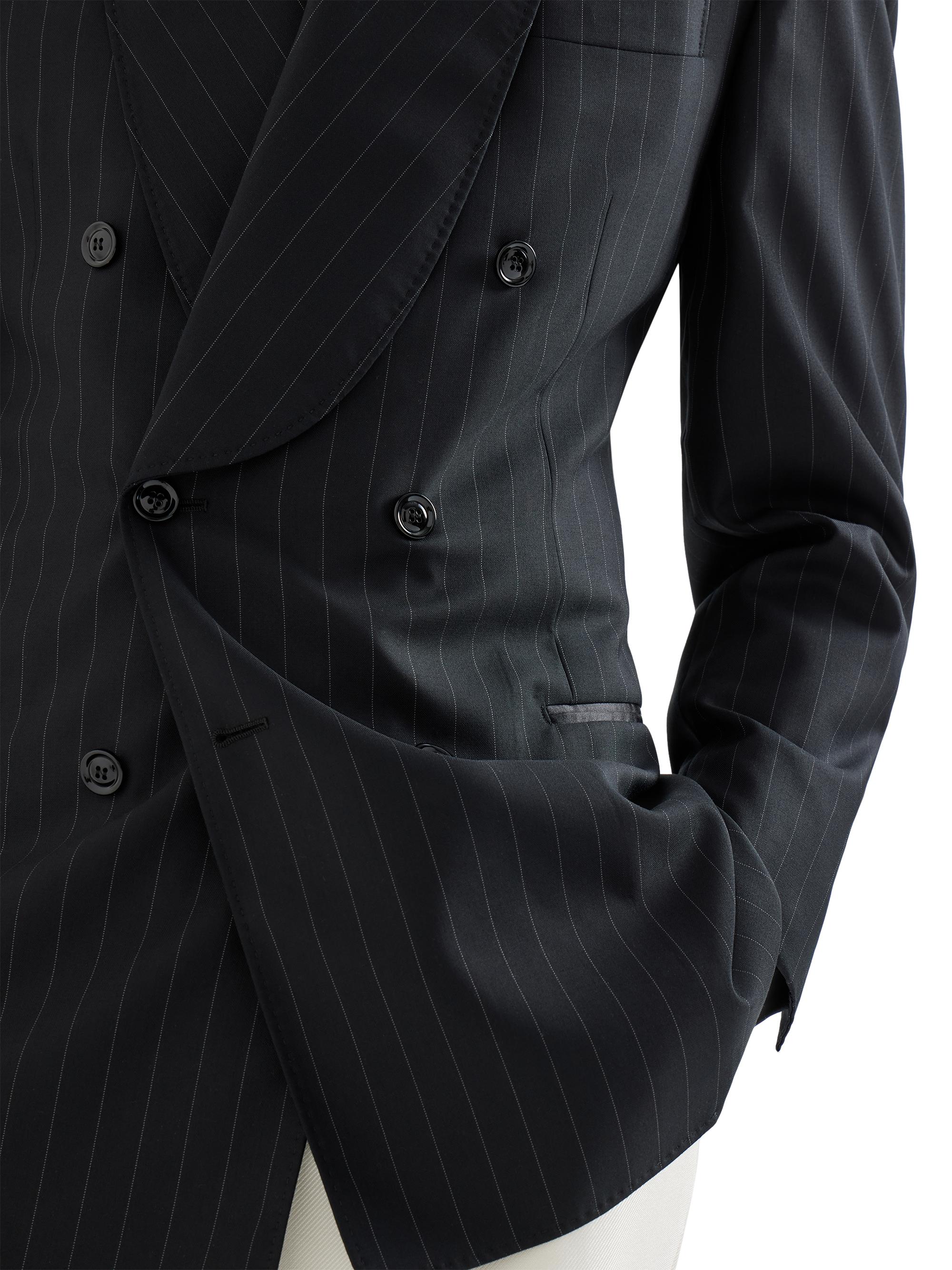 Brunello Cucinelli Super 150s Virgin Wool Chalk Stripe One and a Half ...