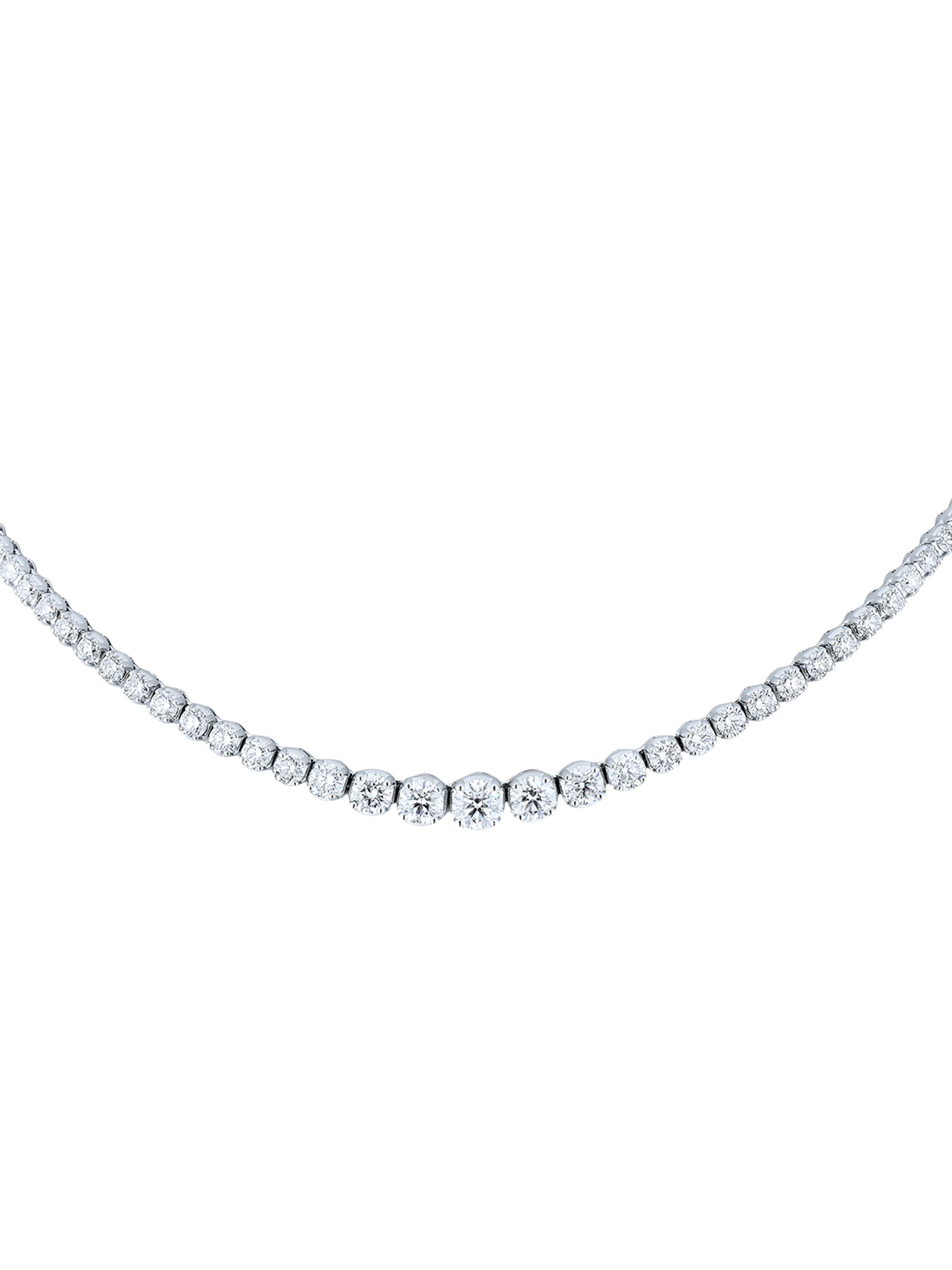 SAKS EST. 1924 18K White Gold & 10.92 TCW Diamond Tennis Necklace ...