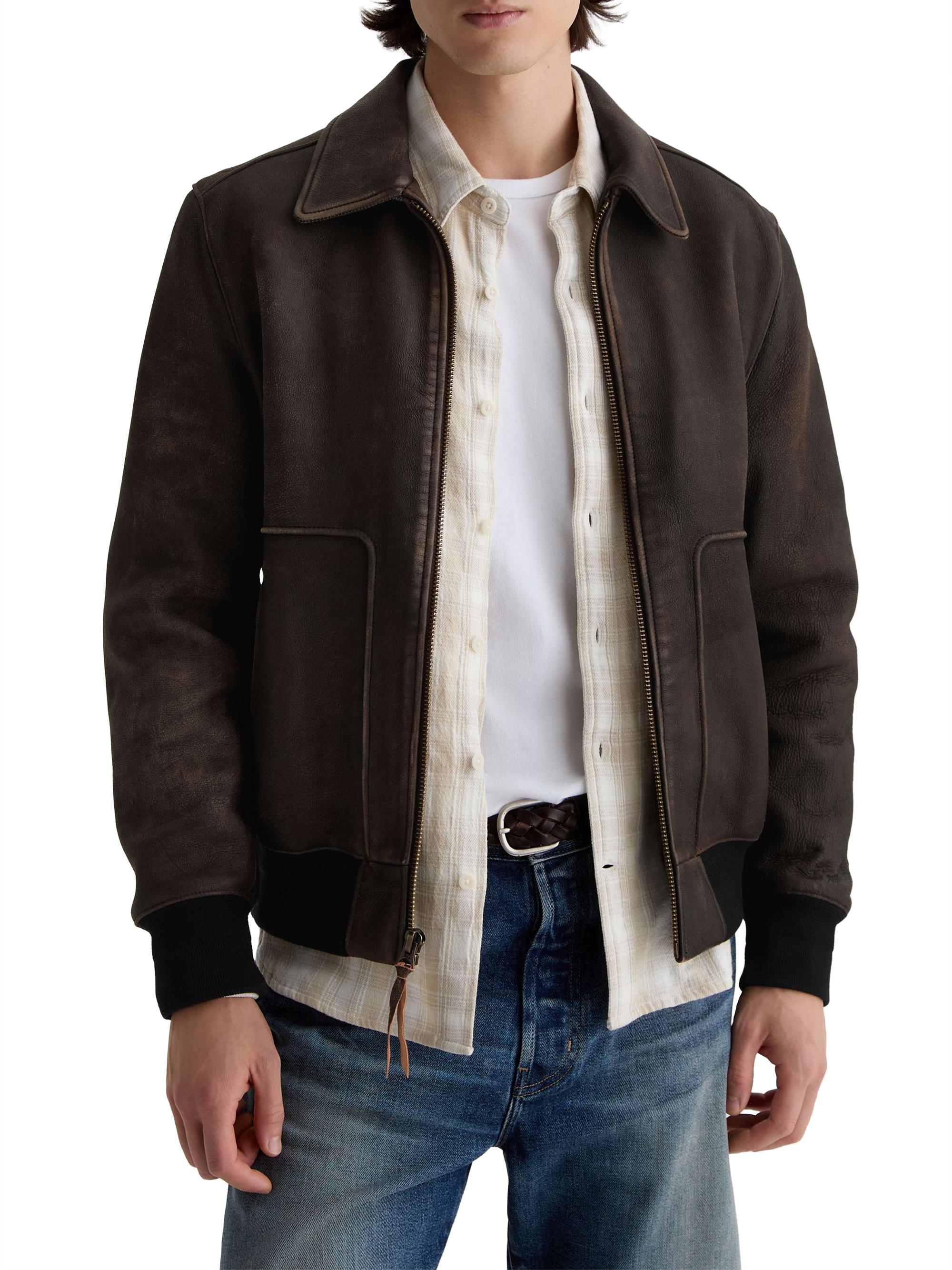 AG Jeans Charles Leather Adventure Jacket | Saks Fifth Avenue