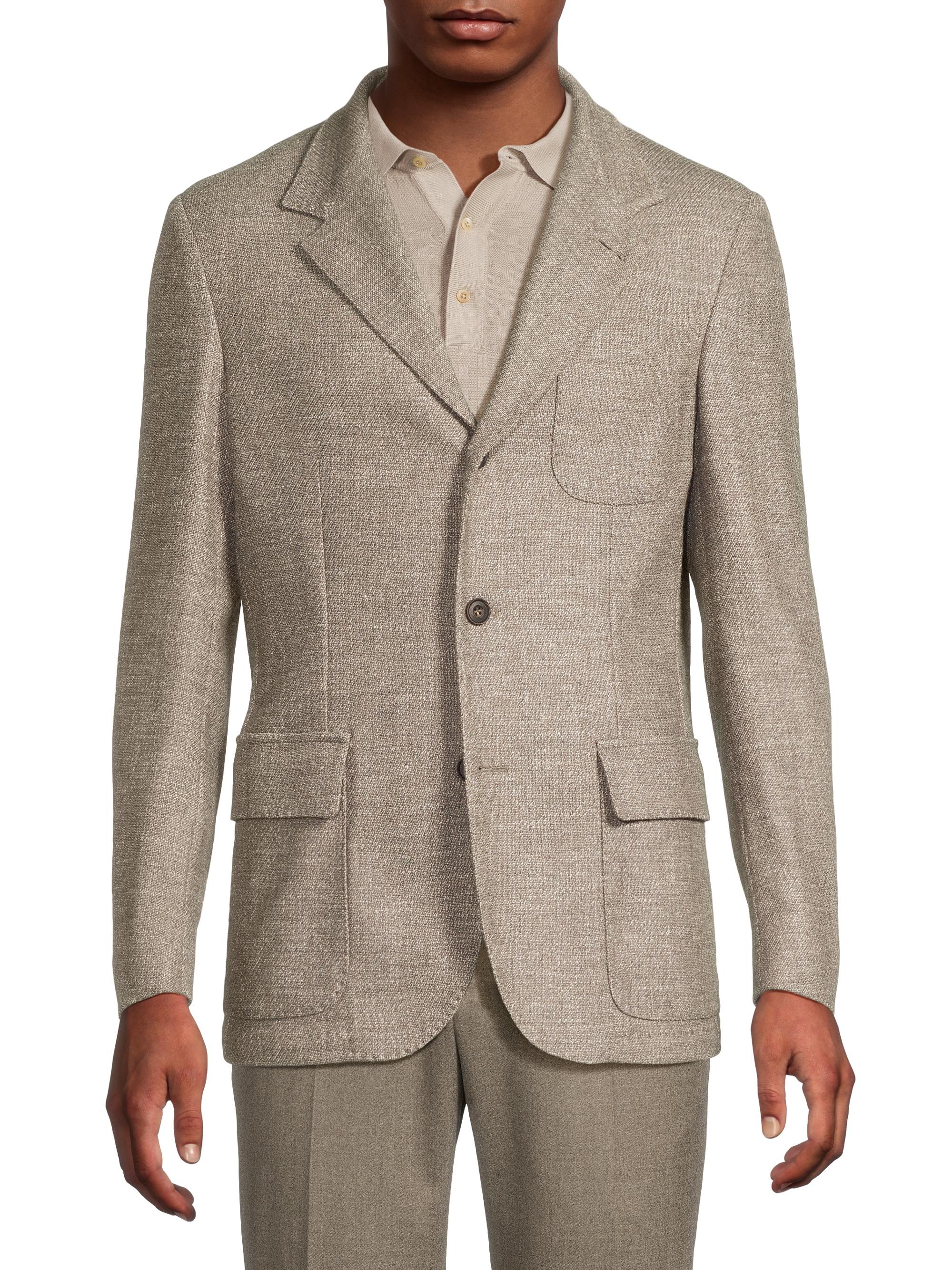Corneliani Wool-Silk-Blend Textured Sport Jacket | Saks Fifth Avenue