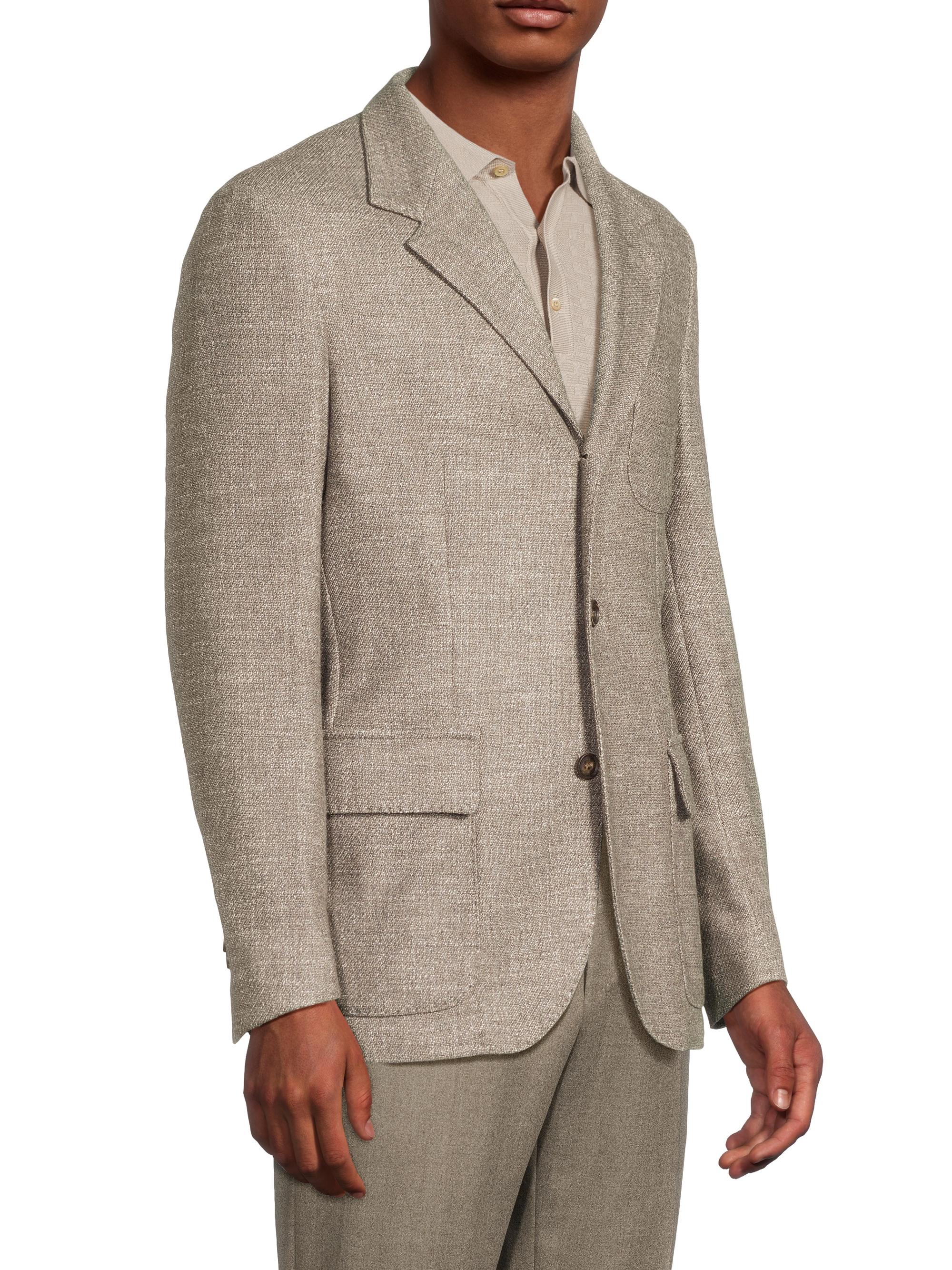 Corneliani Wool-Silk-Blend Textured Sport Jacket | Saks Fifth Avenue