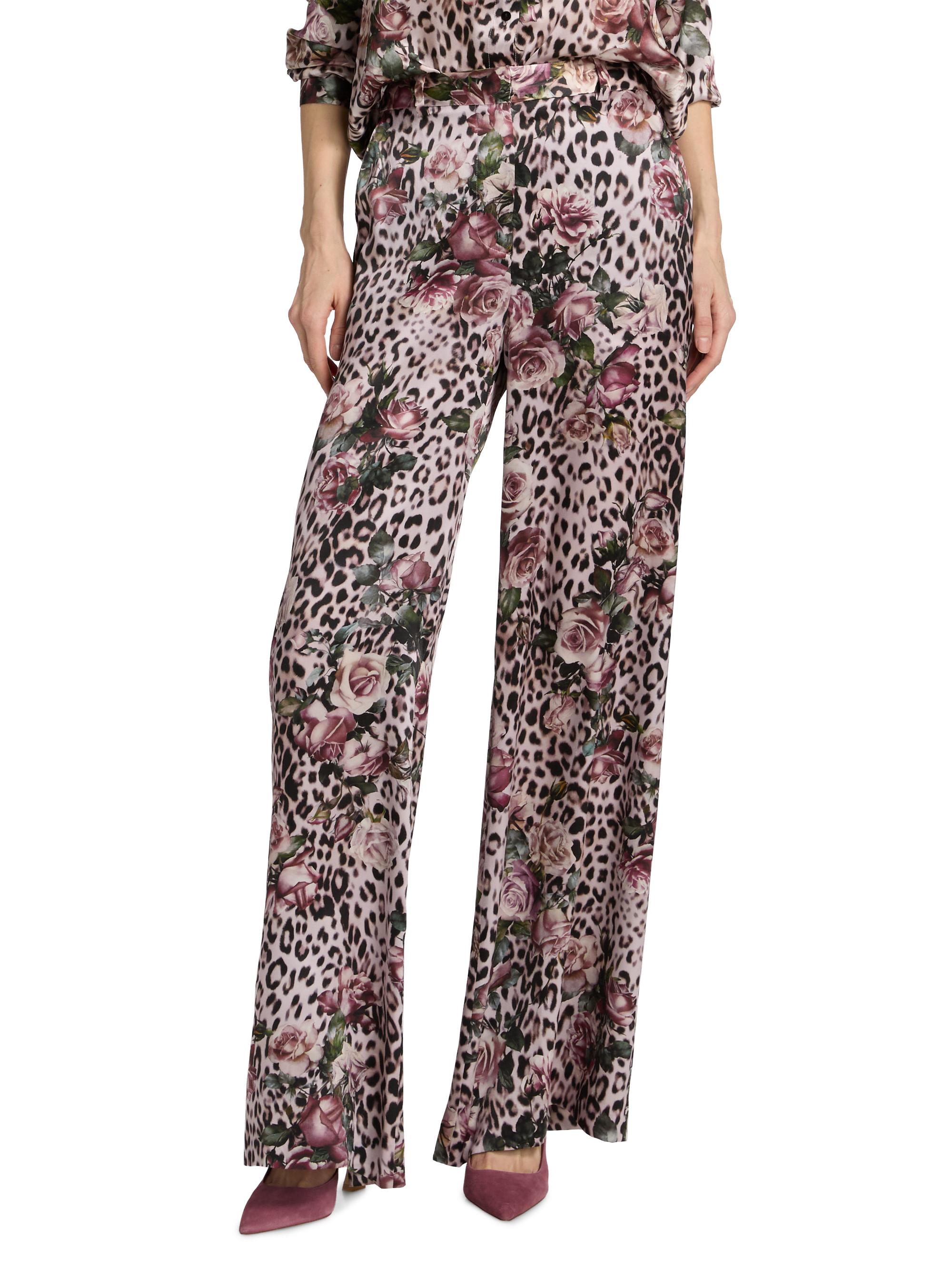 L'AGENCE Pilar Floral Leopard Wide-Leg Pants | Saks Fifth Avenue