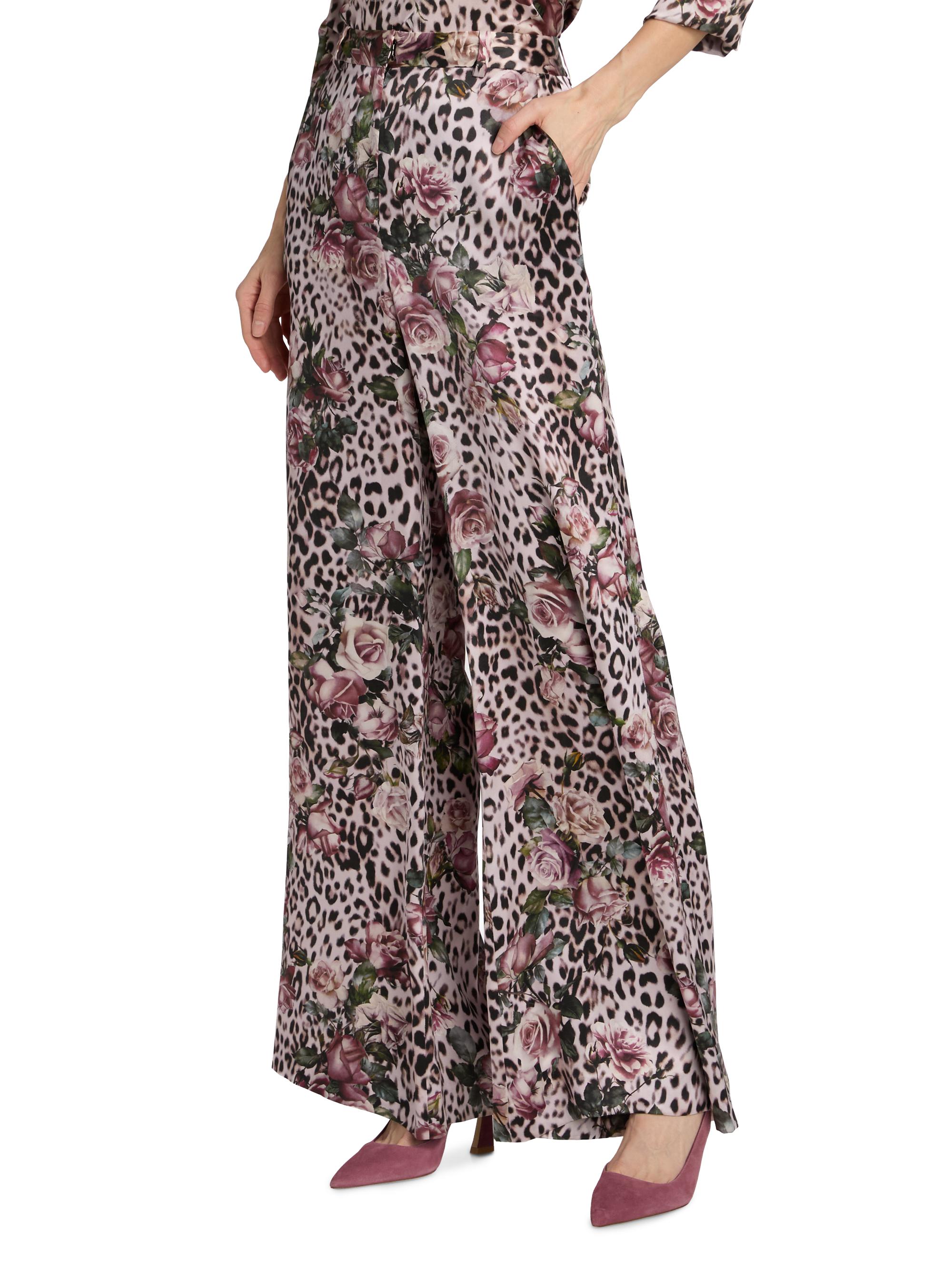 L'AGENCE Pilar Floral Leopard Wide-Leg Pants | Saks Fifth Avenue