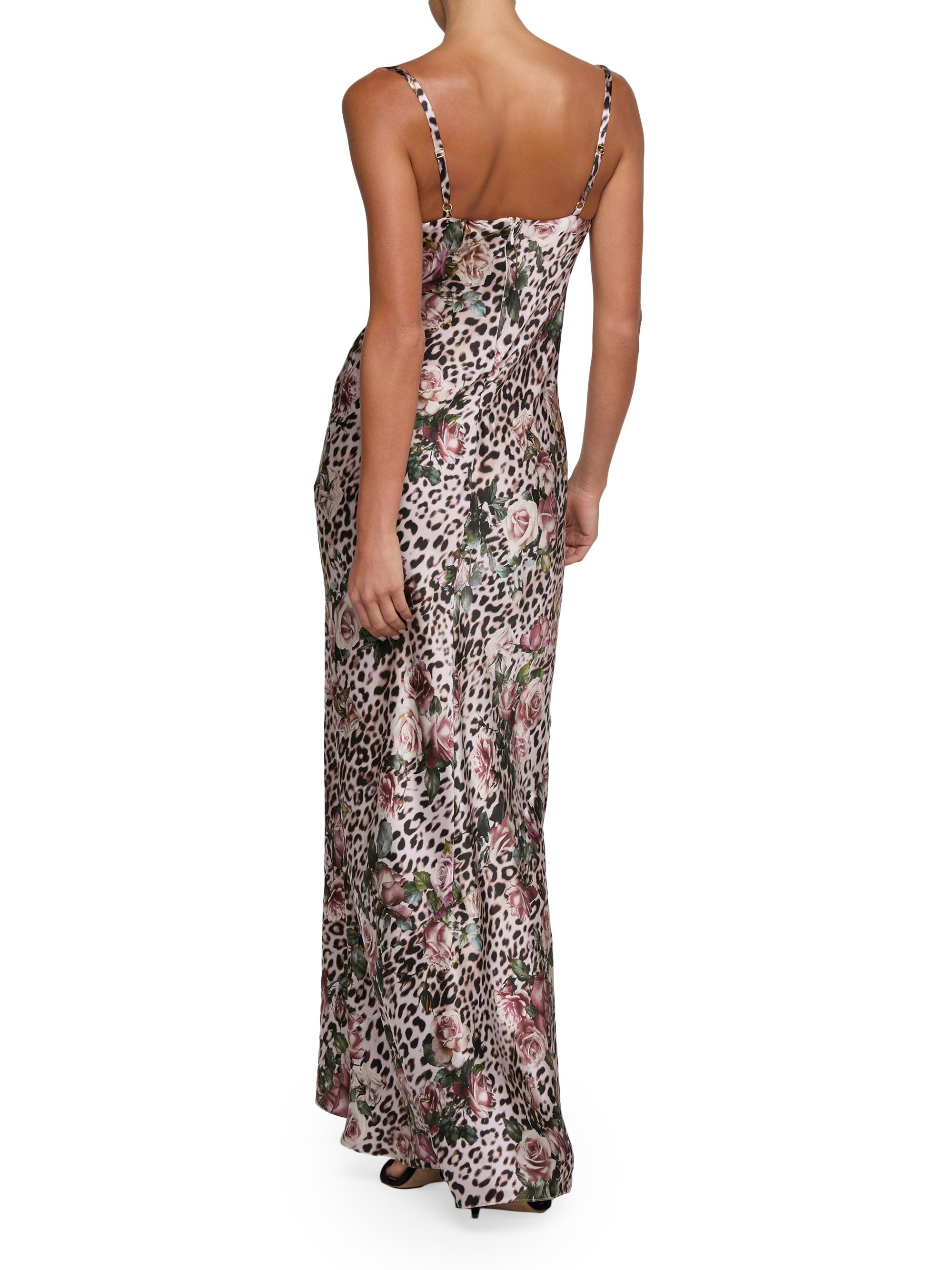 L'AGENCE Sayla Leopard Rose Printed Silk Gown | Saks Fifth Avenue