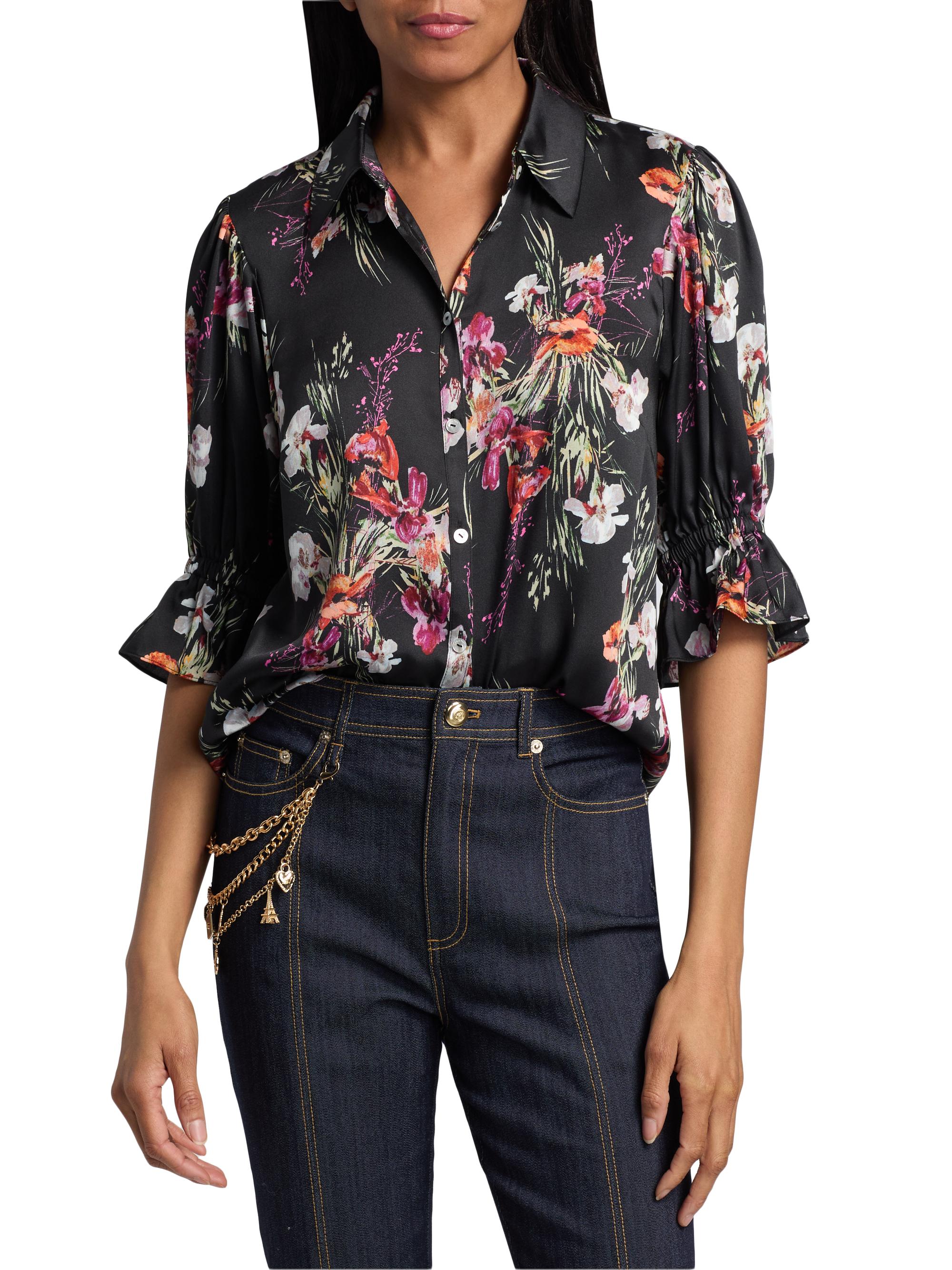 Cinq à Sept Fiona Bouquet Puff-Sleeve Shirt | Saks Fifth Avenue