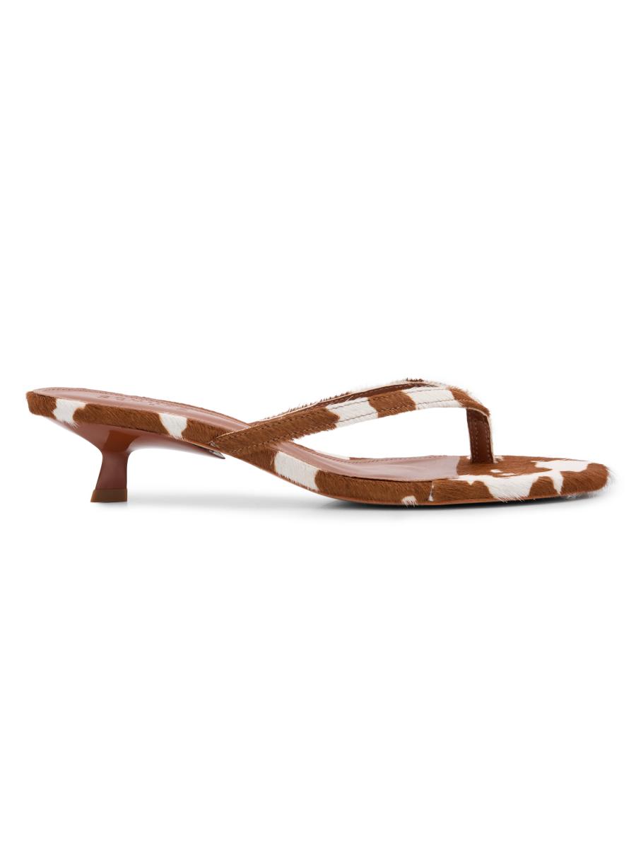 Schutz Carolyn 50MM Printed Hair-on-Hide Sandals | Saks Fifth Avenue