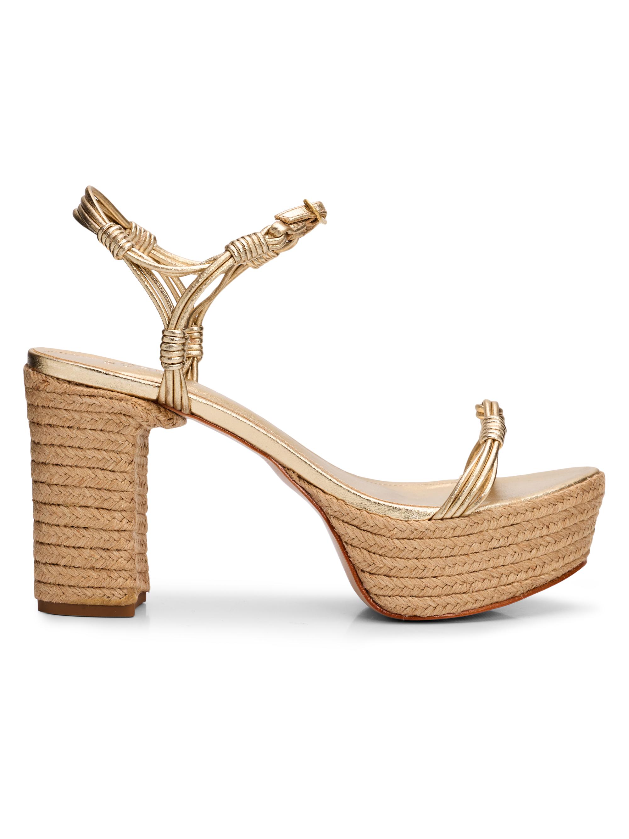 Schutz Nara 100MM Leather Espadrille Platform Sandals | Saks Fifth Avenue