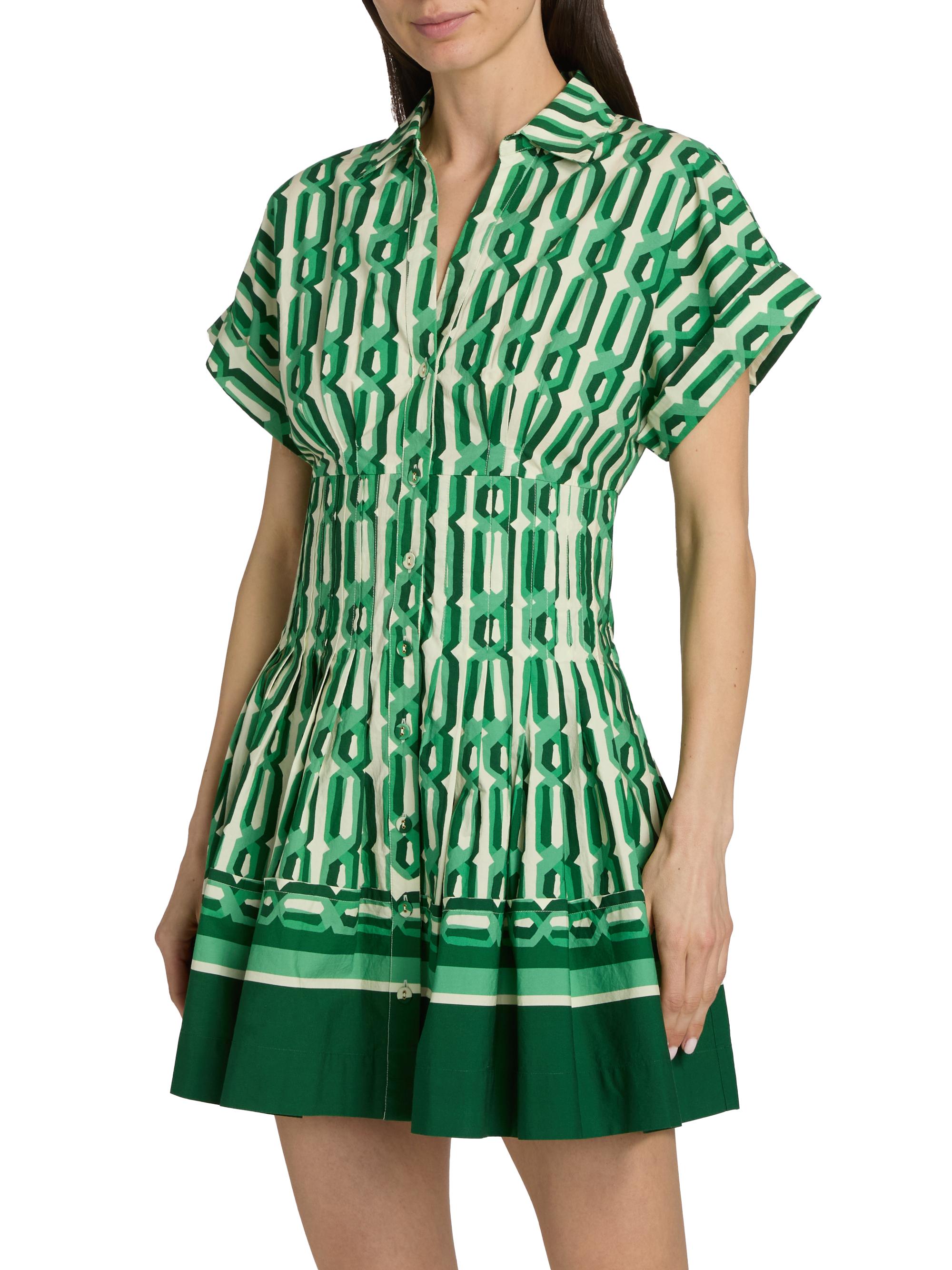 Cara Cara Nash Geometric Print Cotton Minidress | Saks Fifth Avenue