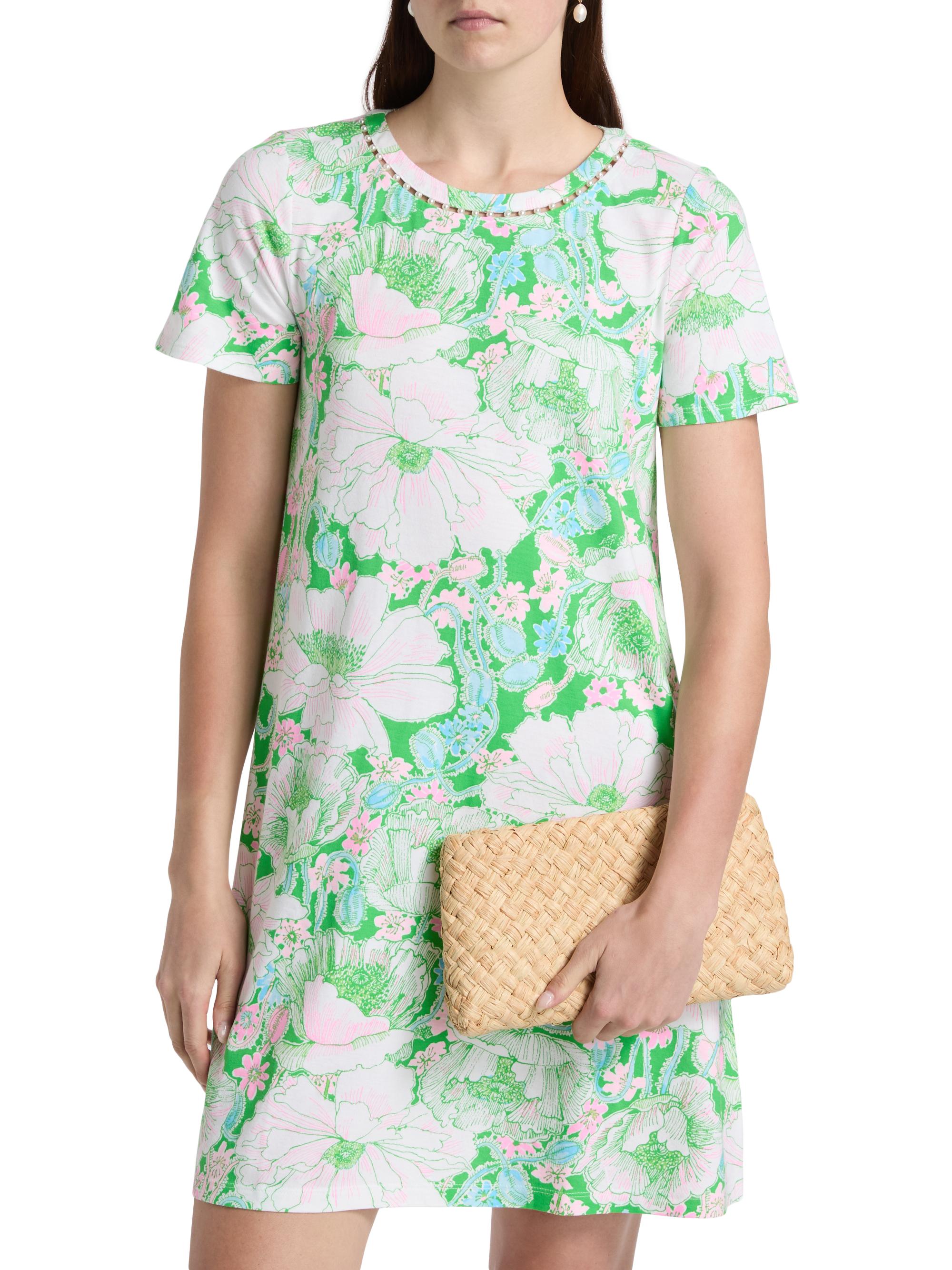 Lilly Pulitzer Floral Cotton Embellished Midi-Dress | Saks Fifth Avenue