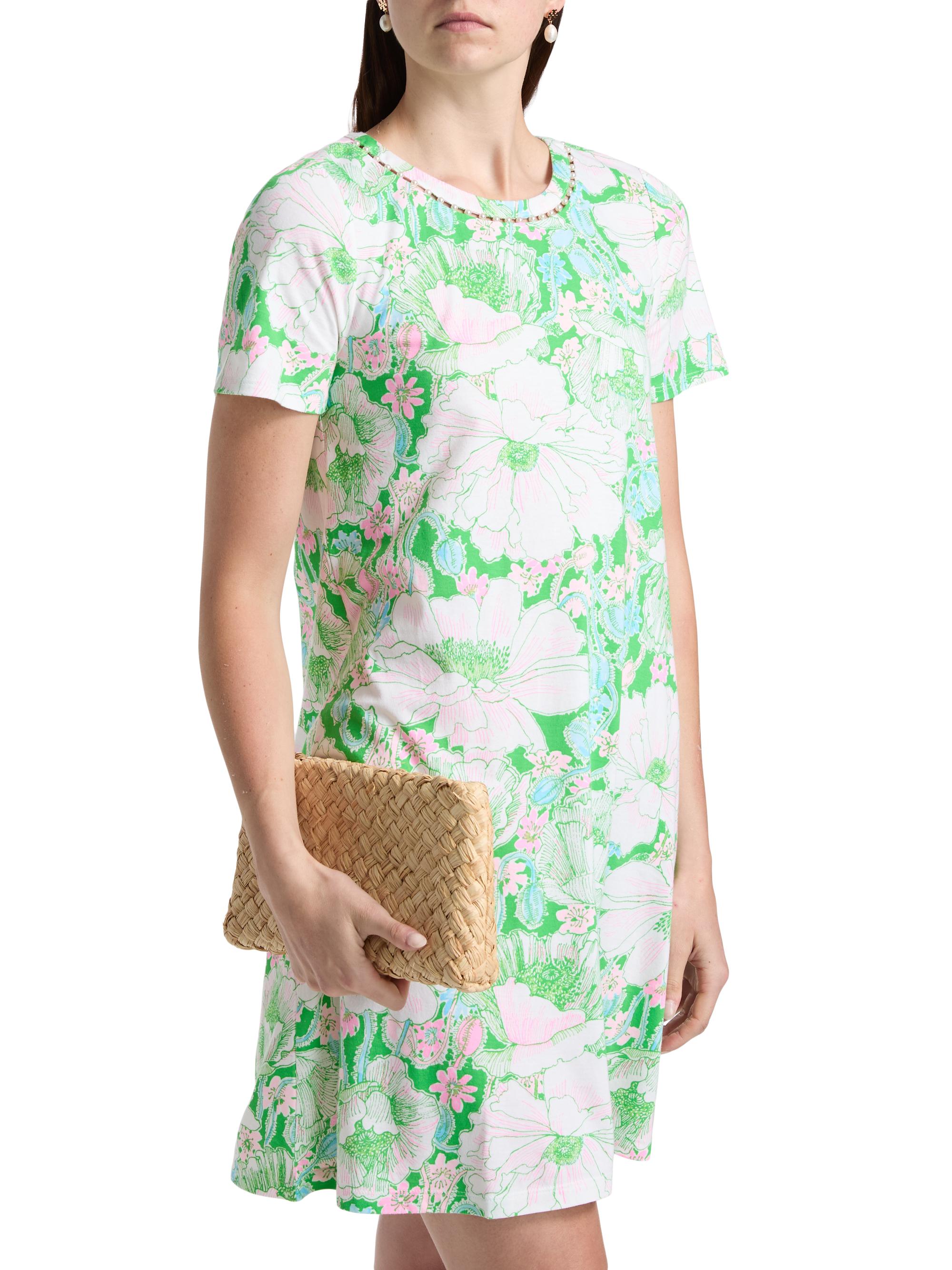 Lilly Pulitzer Floral Cotton Embellished Midi-Dress | Saks Fifth Avenue