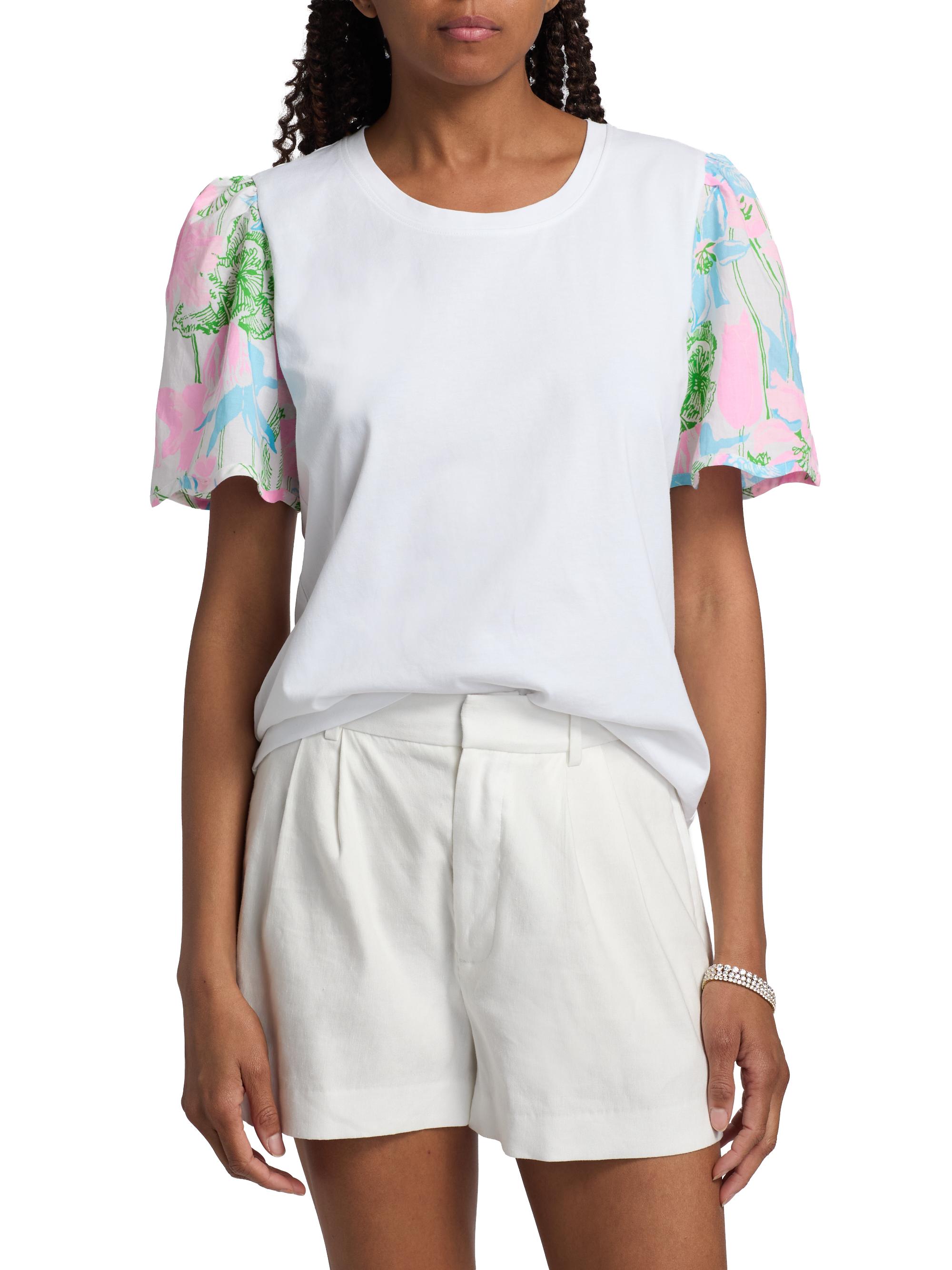 Lilly Pulitzer Brittan Floral Cotton Puff-Sleeve Top | Saks Fifth Avenue