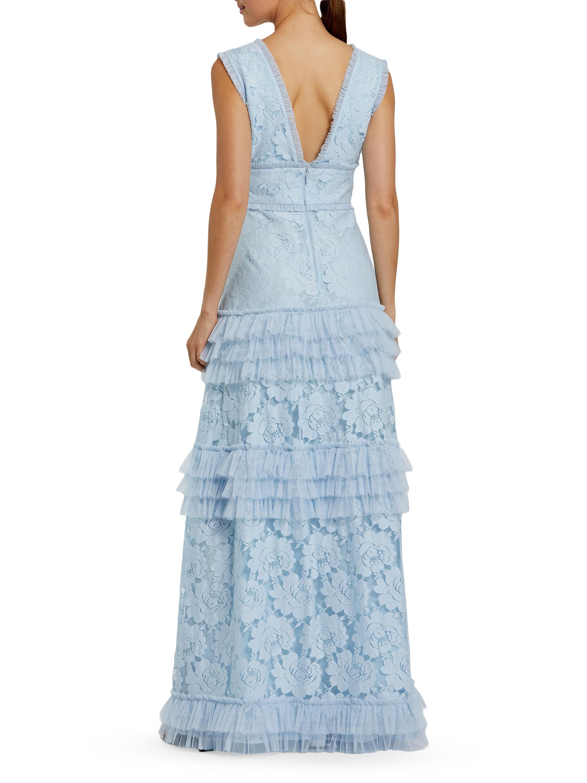 Mac Duggal Floral Lace Tiered Gown | Saks Fifth Avenue