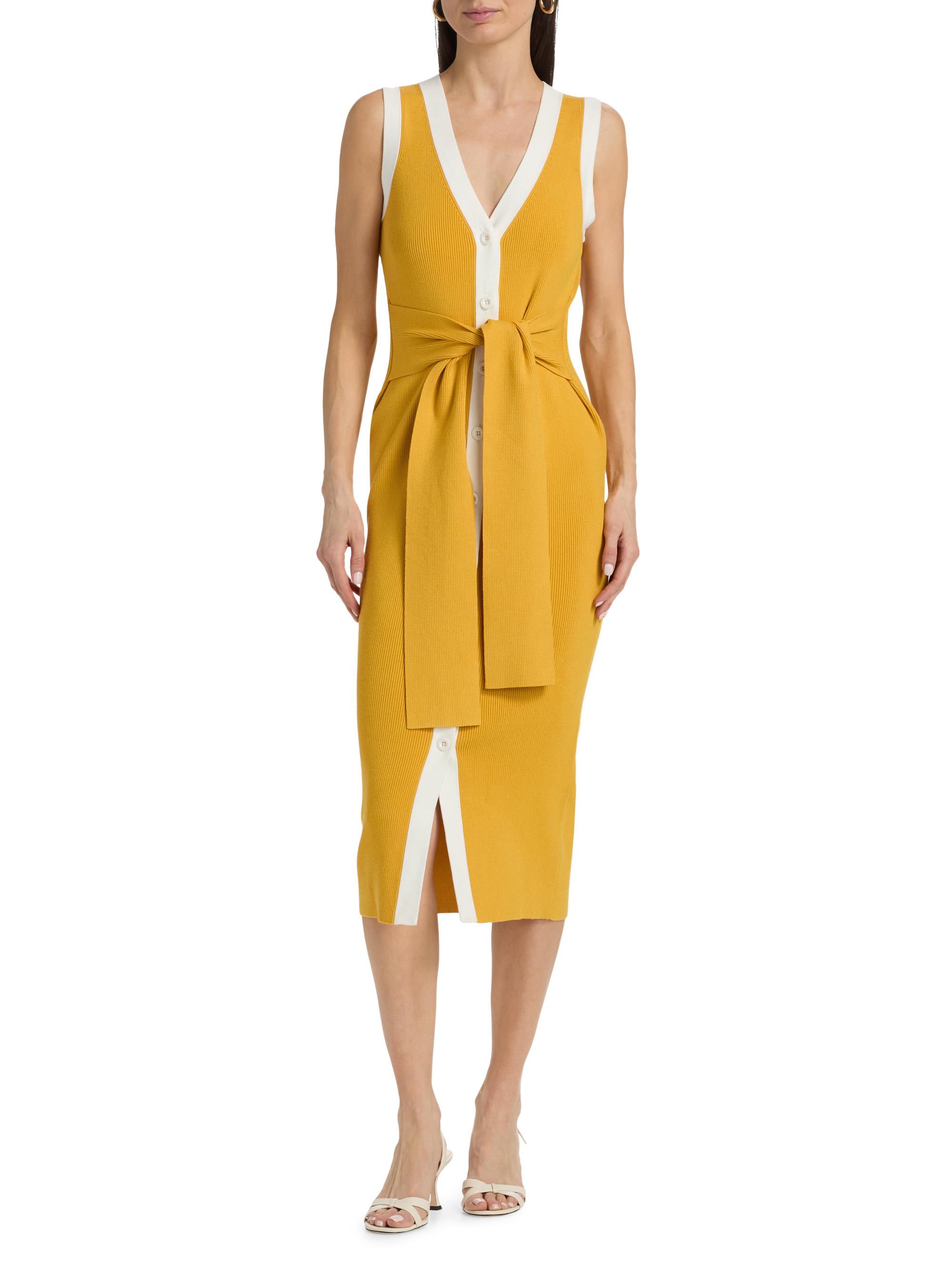 Toccin Victoria Knit Tie-Waist Midi-Dress | Saks Fifth Avenue