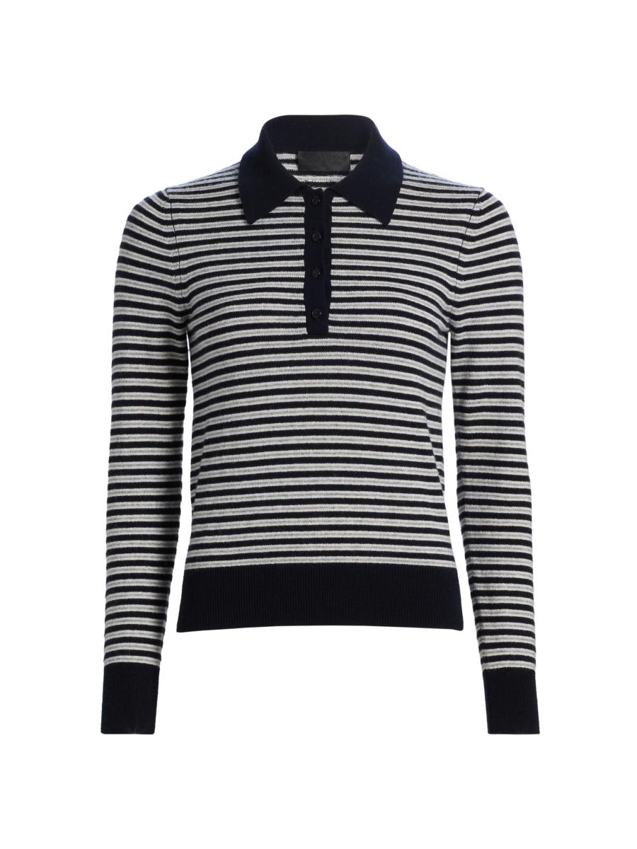 Nili Lotan Prescott Stripe Cashmere Polo Sweater | Saks Fifth Avenue