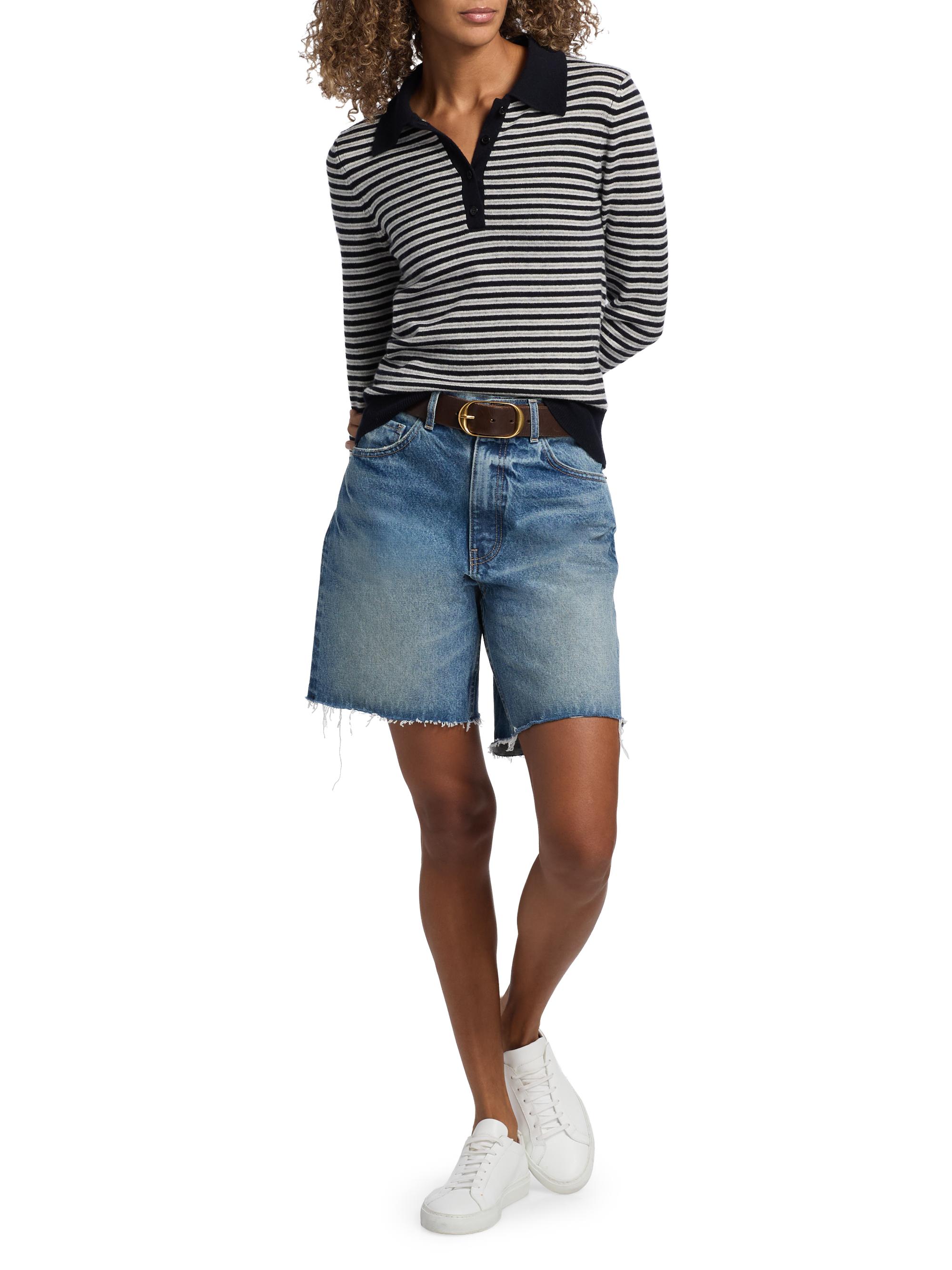 Nili Lotan Prescott Stripe Cashmere Polo Sweater | Saks Fifth Avenue