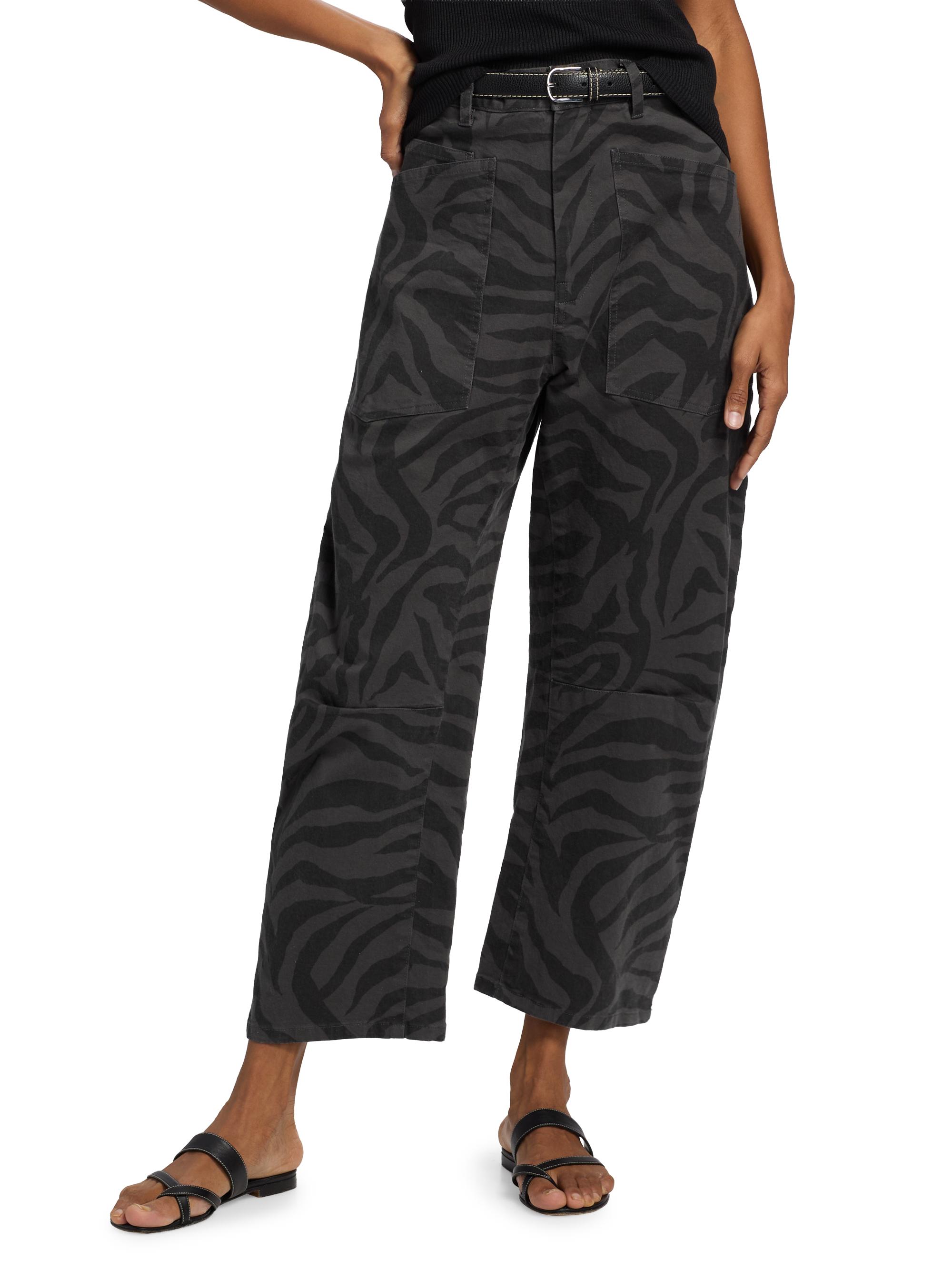 Nili Lotan Shon Animal-Print Stretch-Cotton Barrel Pants | Saks Fifth ...